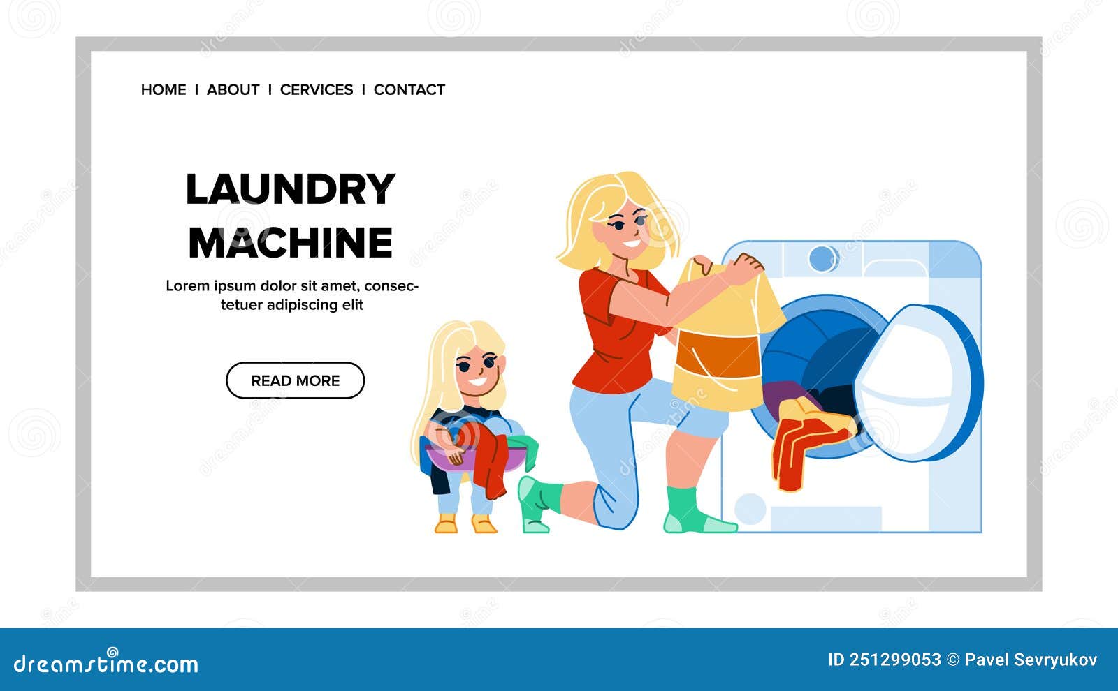 Laundry machine vector stock illustration. Illustration of cartoon ...