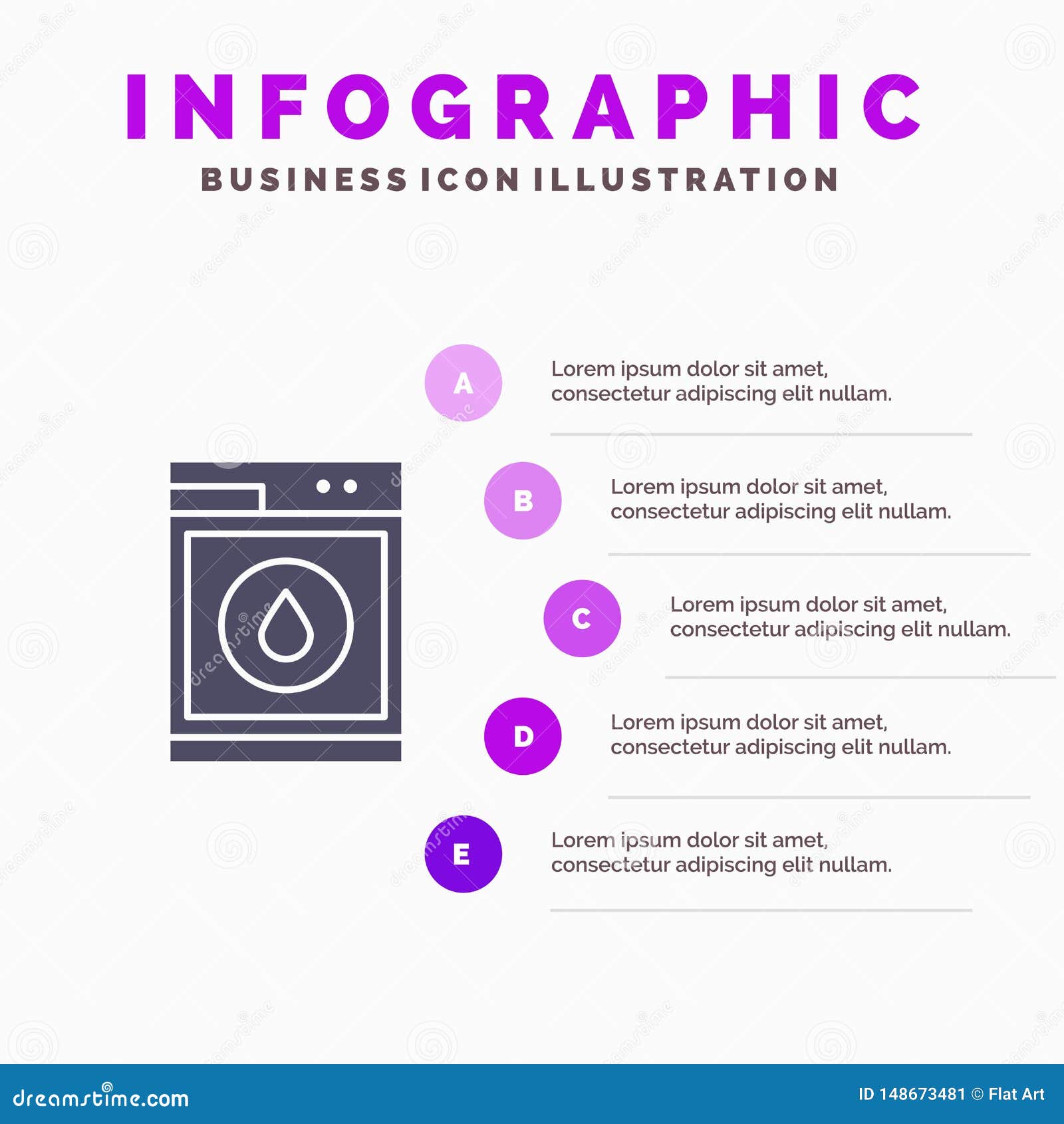 Laundry Infographics With Sequence Of Four Different Stages Of Washing ...