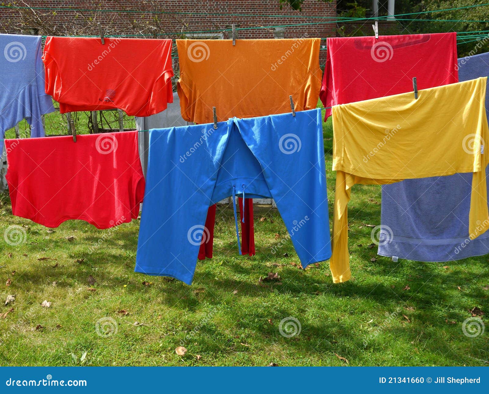 Laundry: Multicolored Clothes Stock Photo - Image of blue, housework ...
