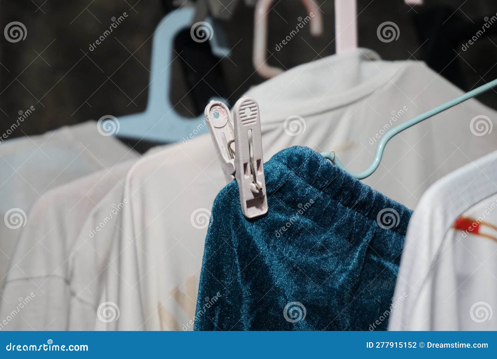 Laundry Pins Clothes Line Night Stock Photo - Image of line, clothes ...