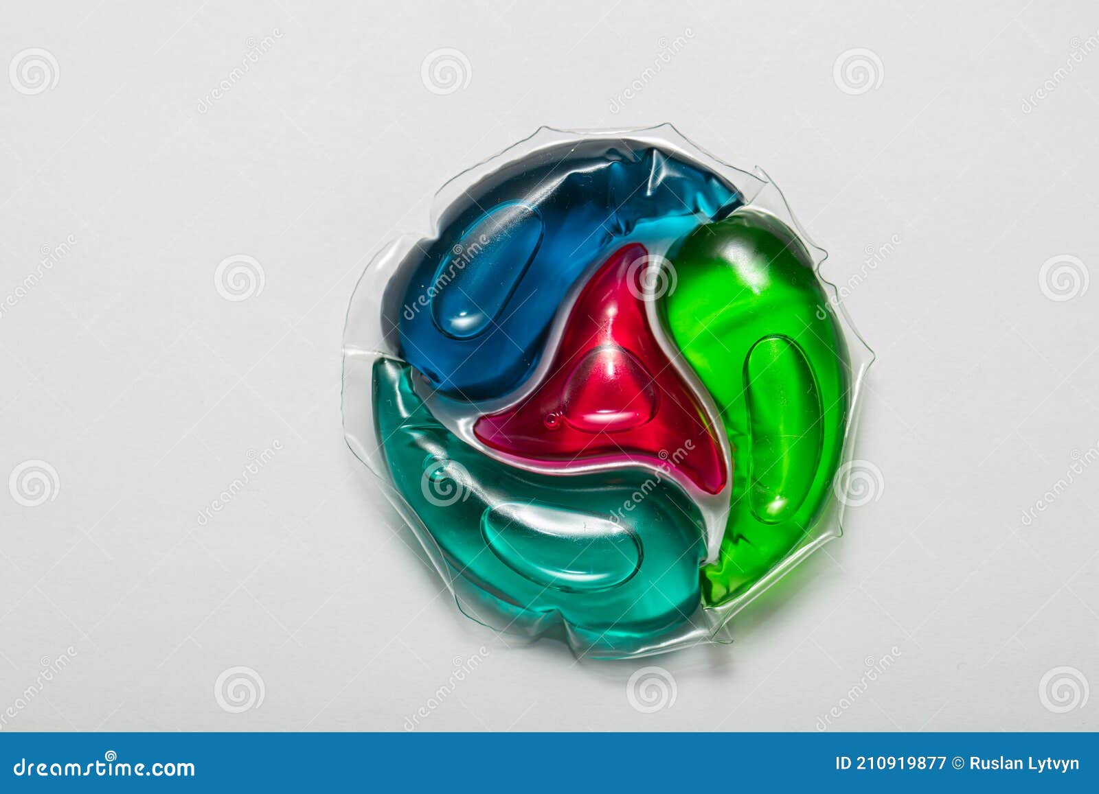 Laundry Pod on White Background Stock Image - Image of green, closeup ...