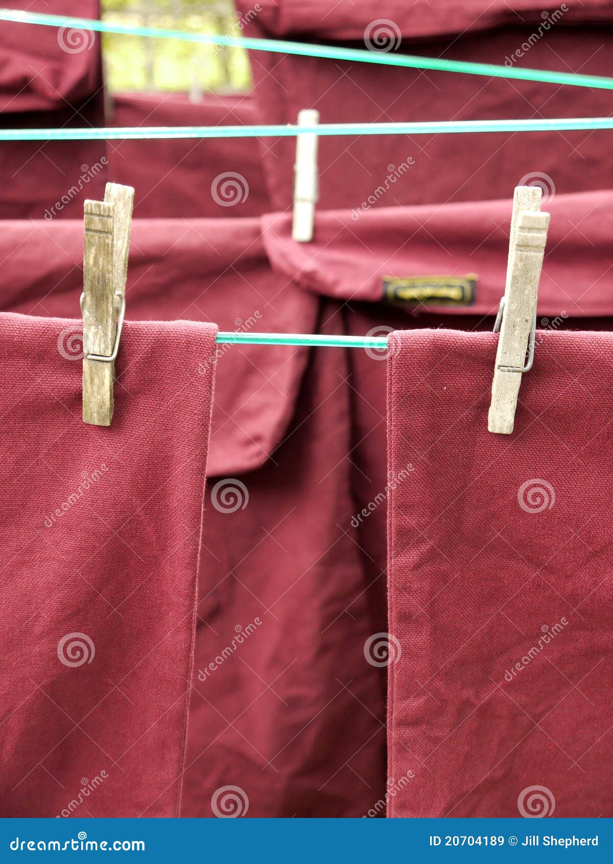 Laundry: Red Washing Hanging on Line Stock Image - Image of line, cloth ...