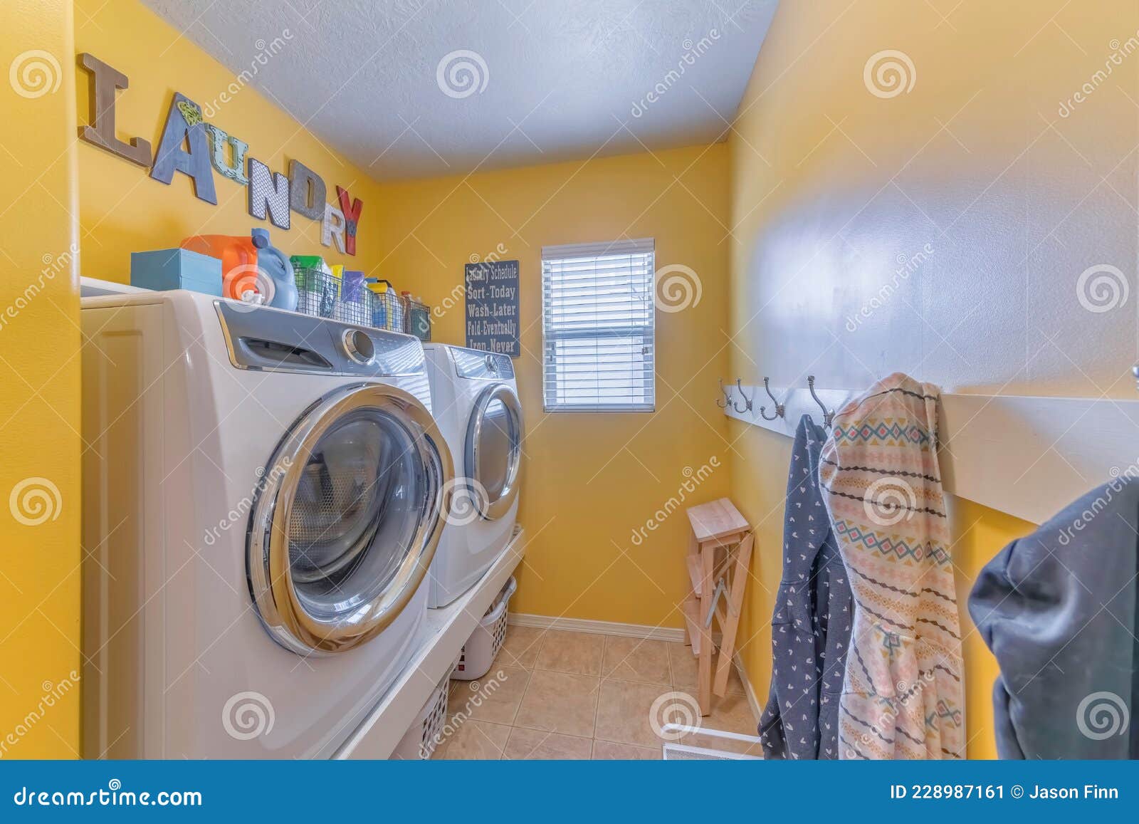 Yellow Laundry Room Decor