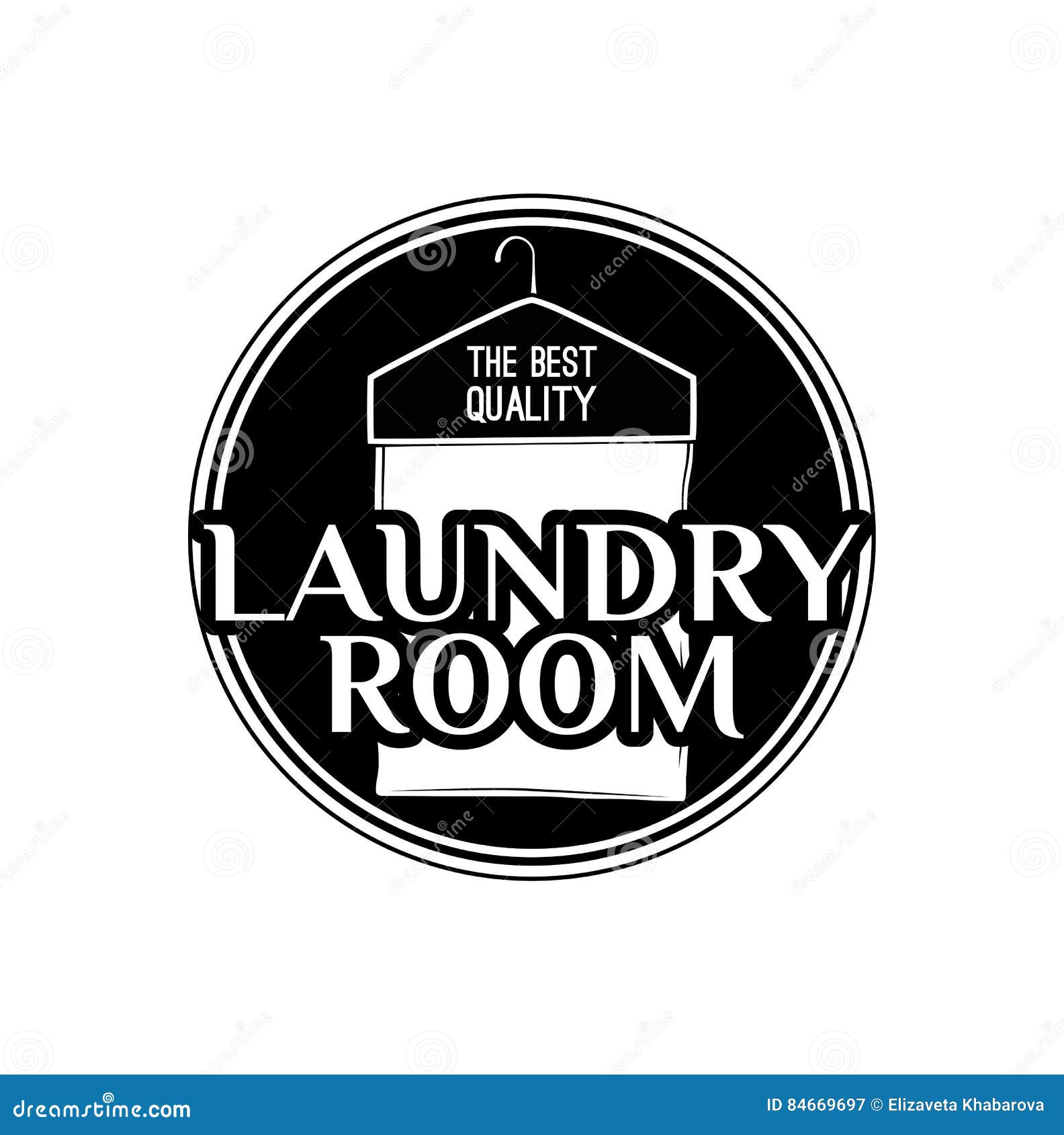 Laundry Room Label, Badge, Logo with Hanger Vector Stock Vector ...