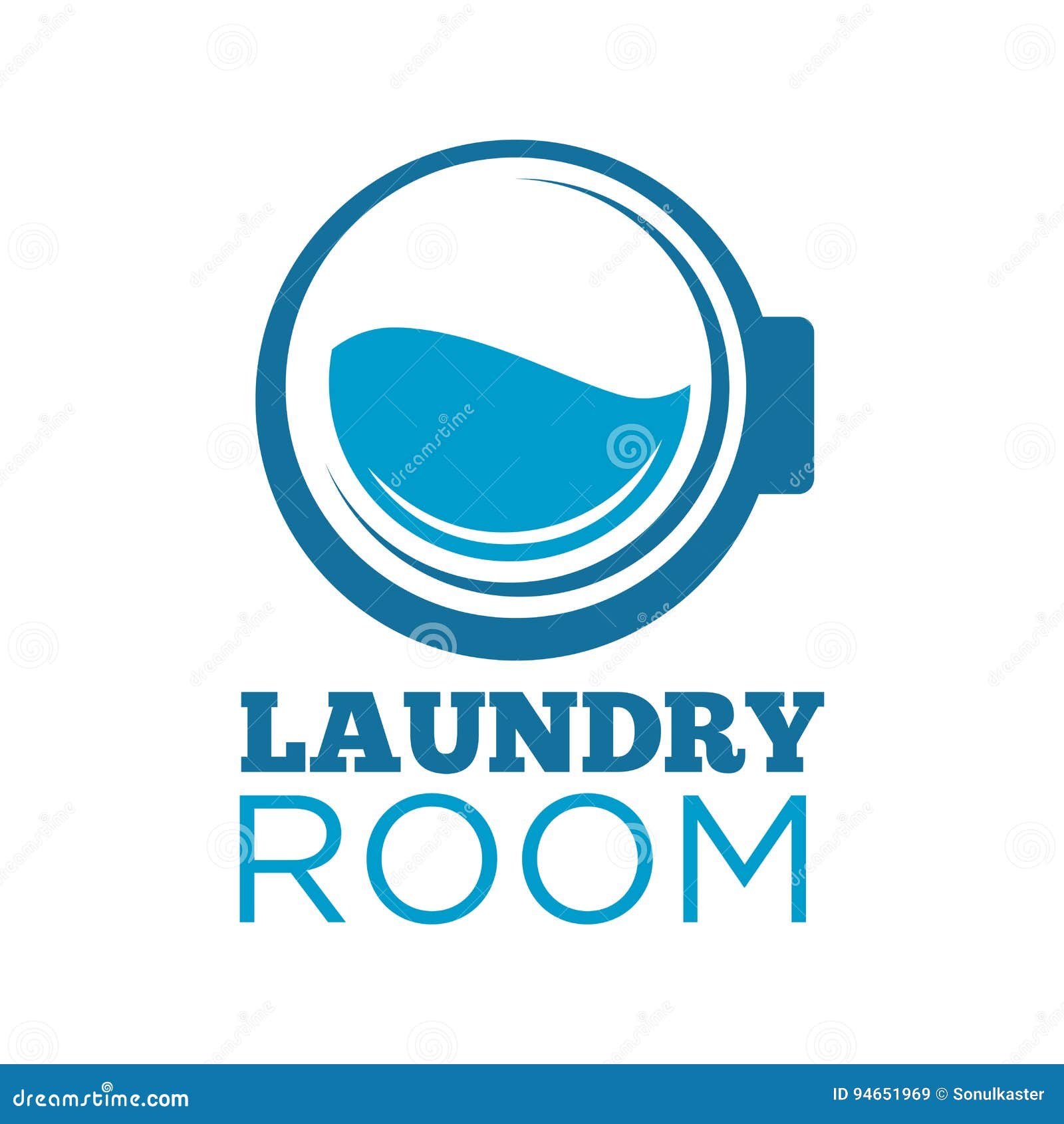Laundry Room Logotype with Washing Machine Drum Illustration Stock ...