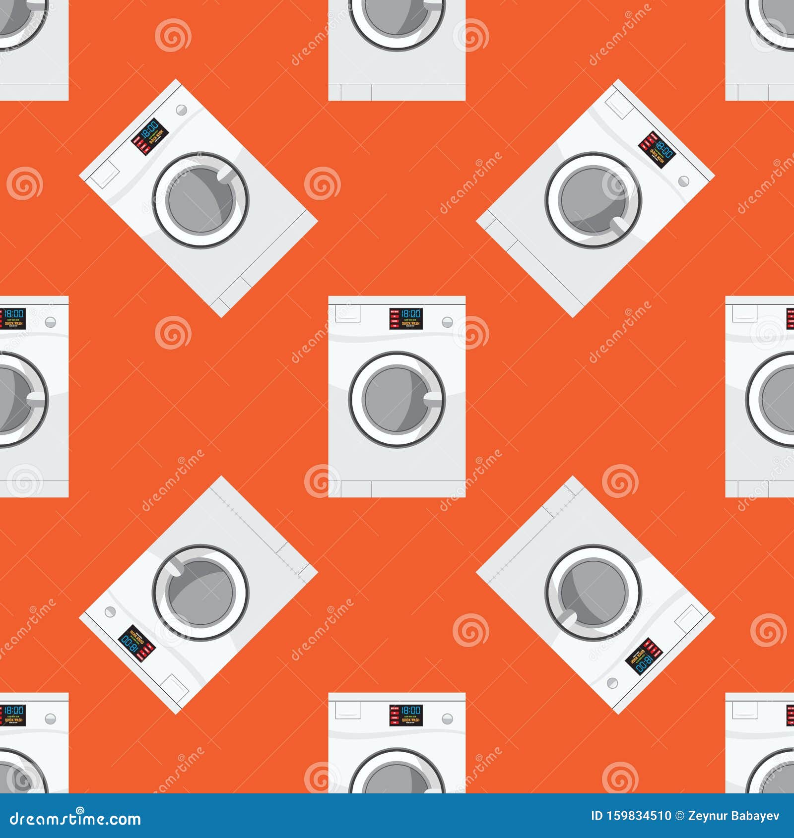 Laundry Room or Washer Machine Seamless Pattern. Flat and Solid Color ...