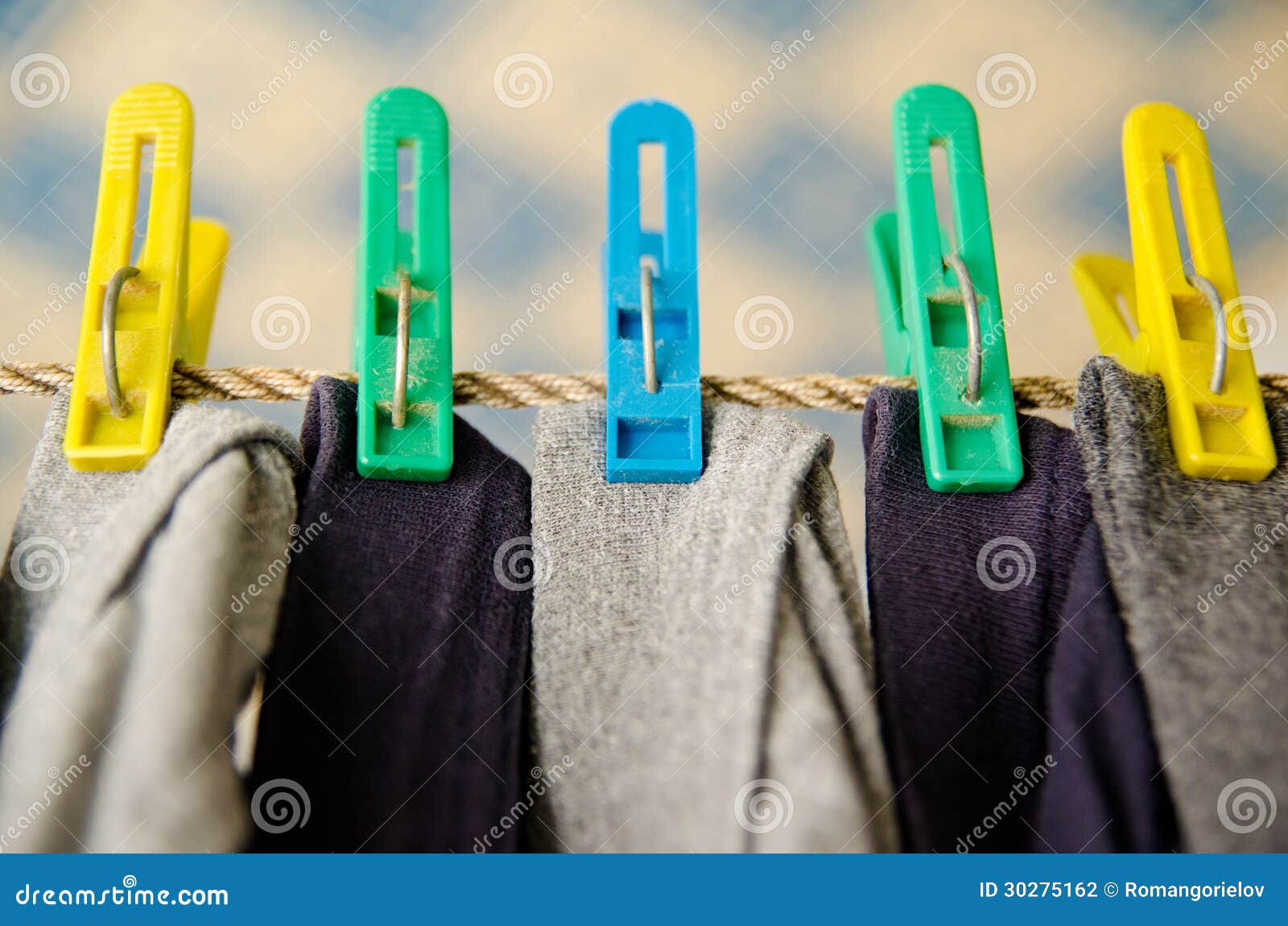 Laundry on a rope stock photo. Image of clothesline, cotton - 30275162