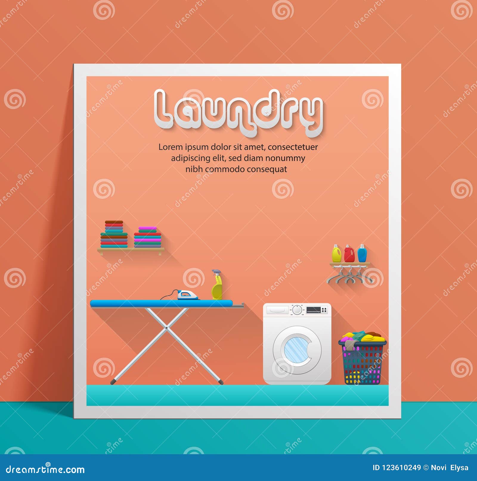 Laundry Service Banner Design Stock Vector - Illustration of cleaning ...