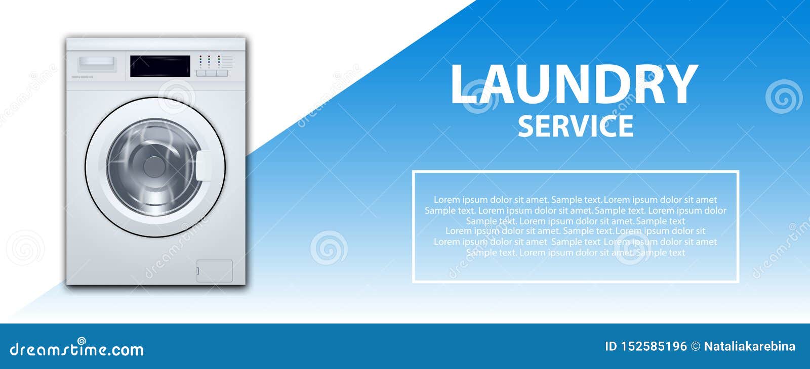 Laundry Service Banner or Poster. Washing Machine Front Loading ...