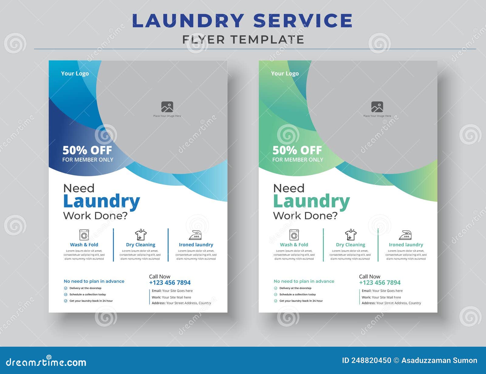 Laundry Service Flyer Template, Dry Cleaner Flyer, Poster Brochure ...