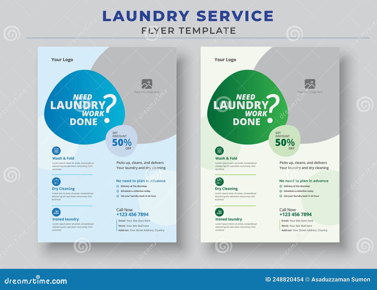 Laundry Service Flyer Template, Dry Cleaner Flyer, Poster Brochure ...
