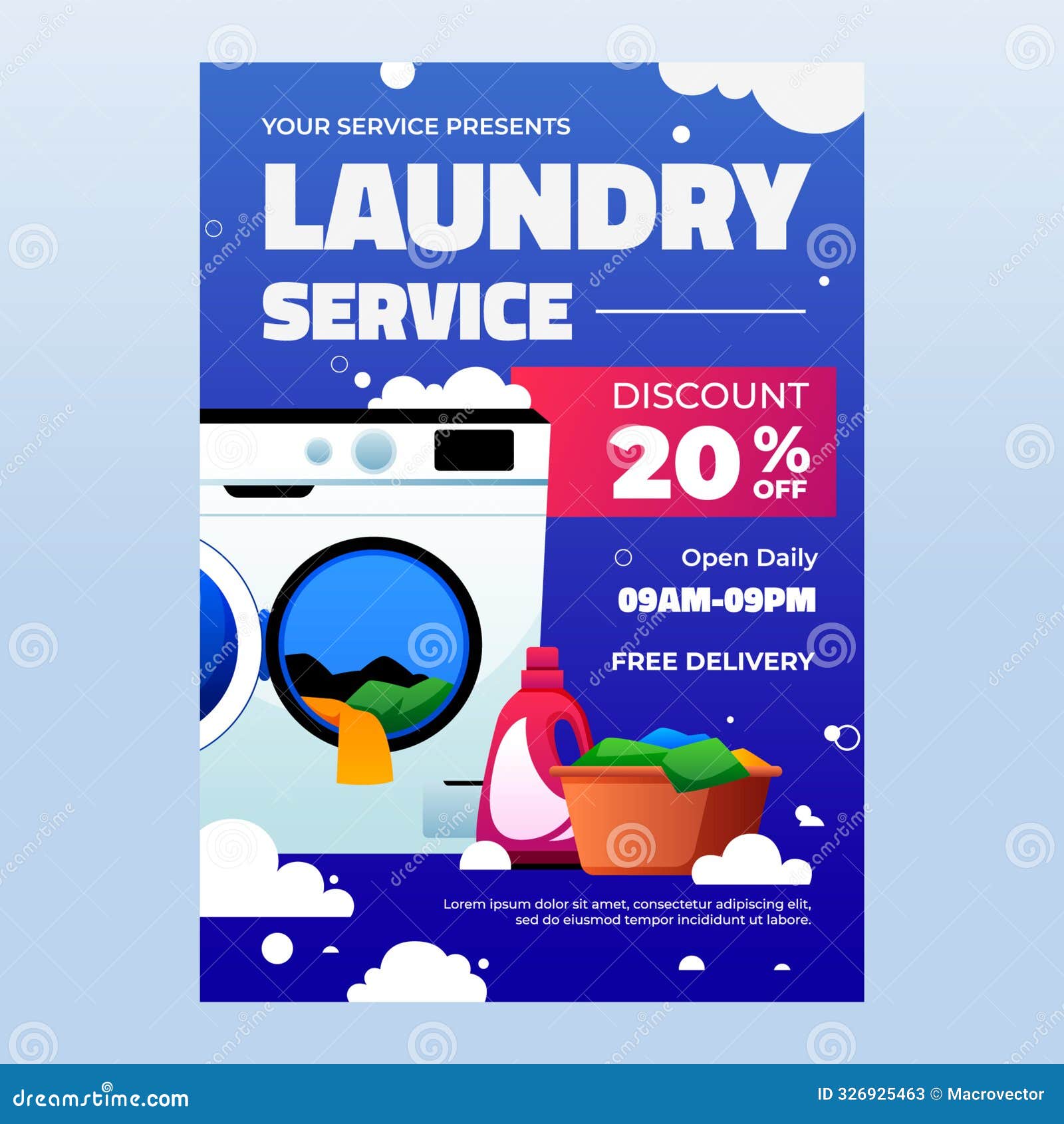 Laundry Service Flyer Template. Creative Laundry Service Poster ...