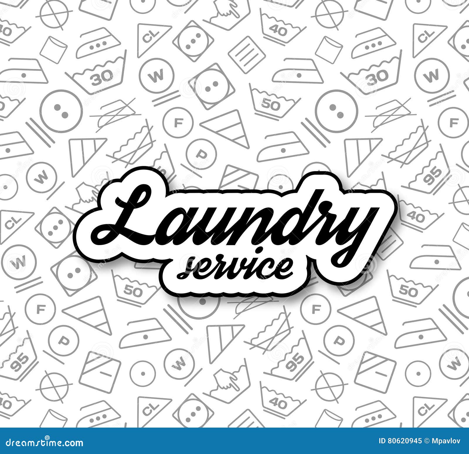 Laundry Service Background. Dry Washing Cleaning Machine Symbols In ...