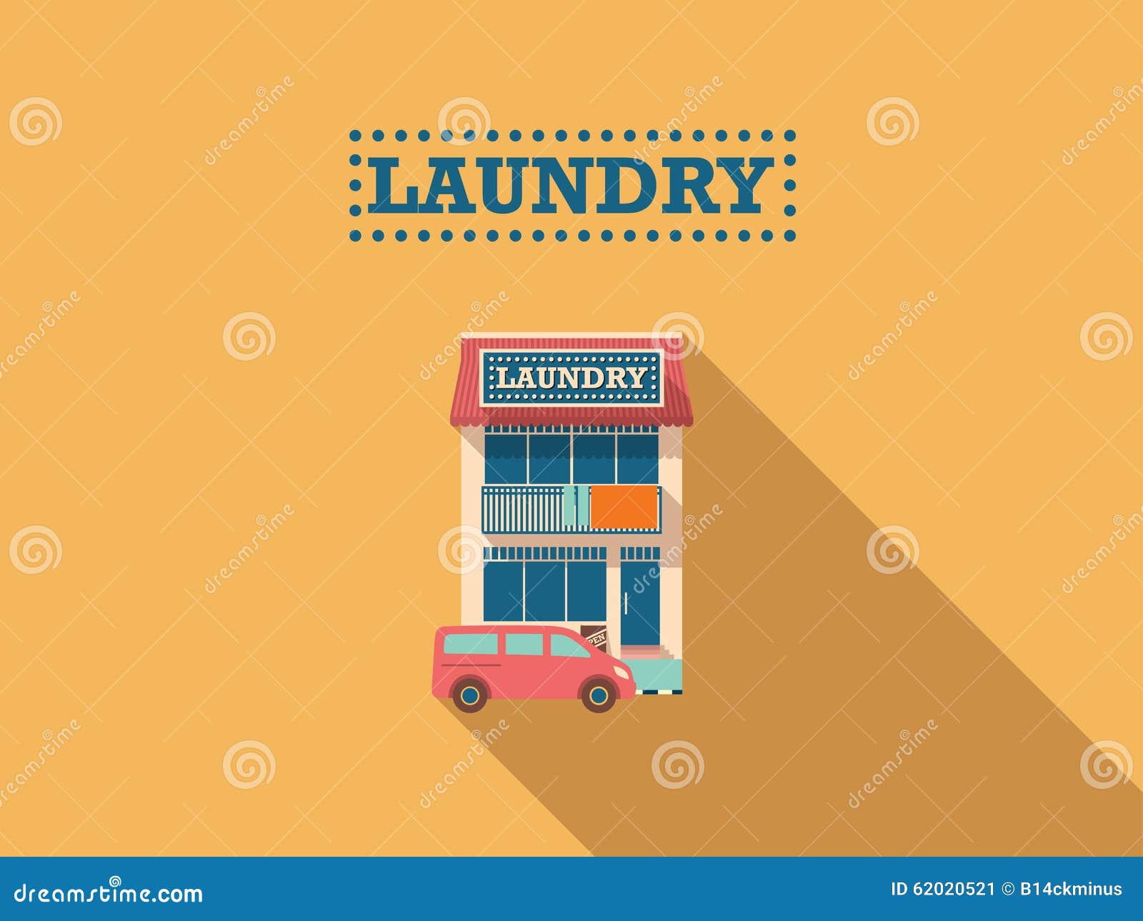 Laundry Shop stock vector. Illustration of chores, format - 62020521