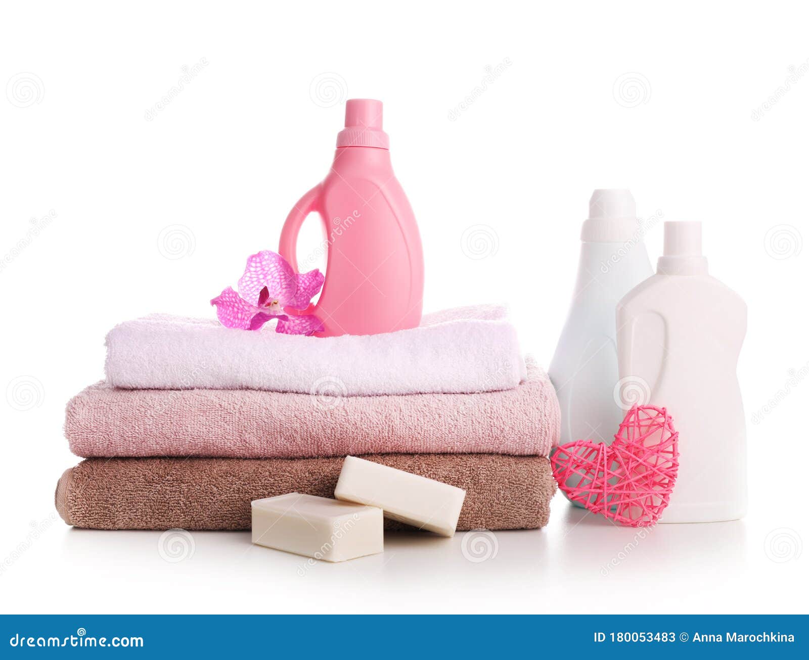 Clean and Fresh Laundry on White Background Stock Image - Image of ...