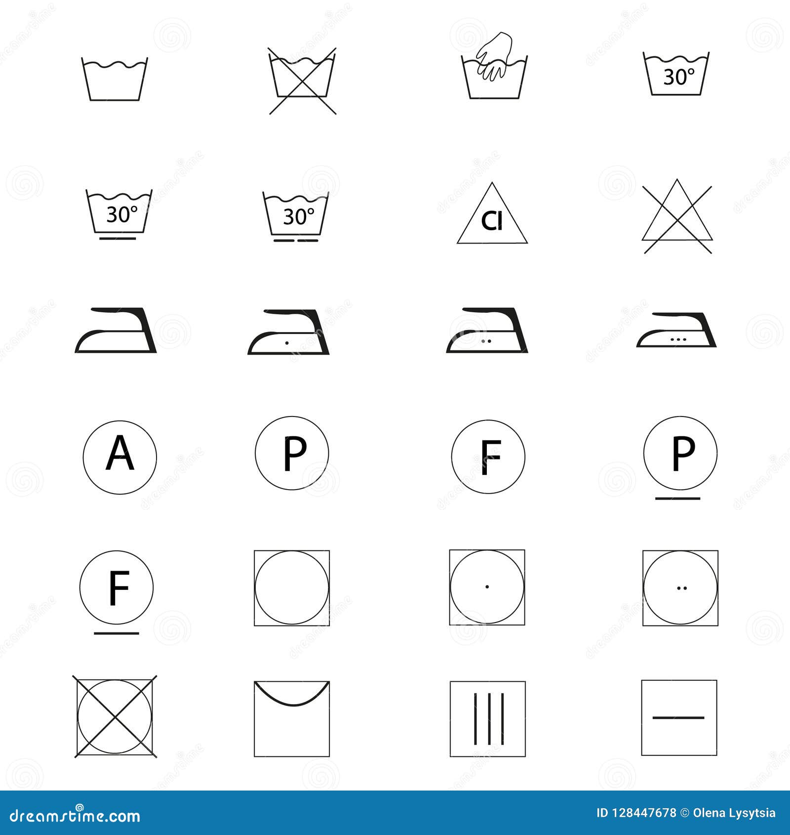Laundry symbol vector stock vector. Illustration of water - 128447678