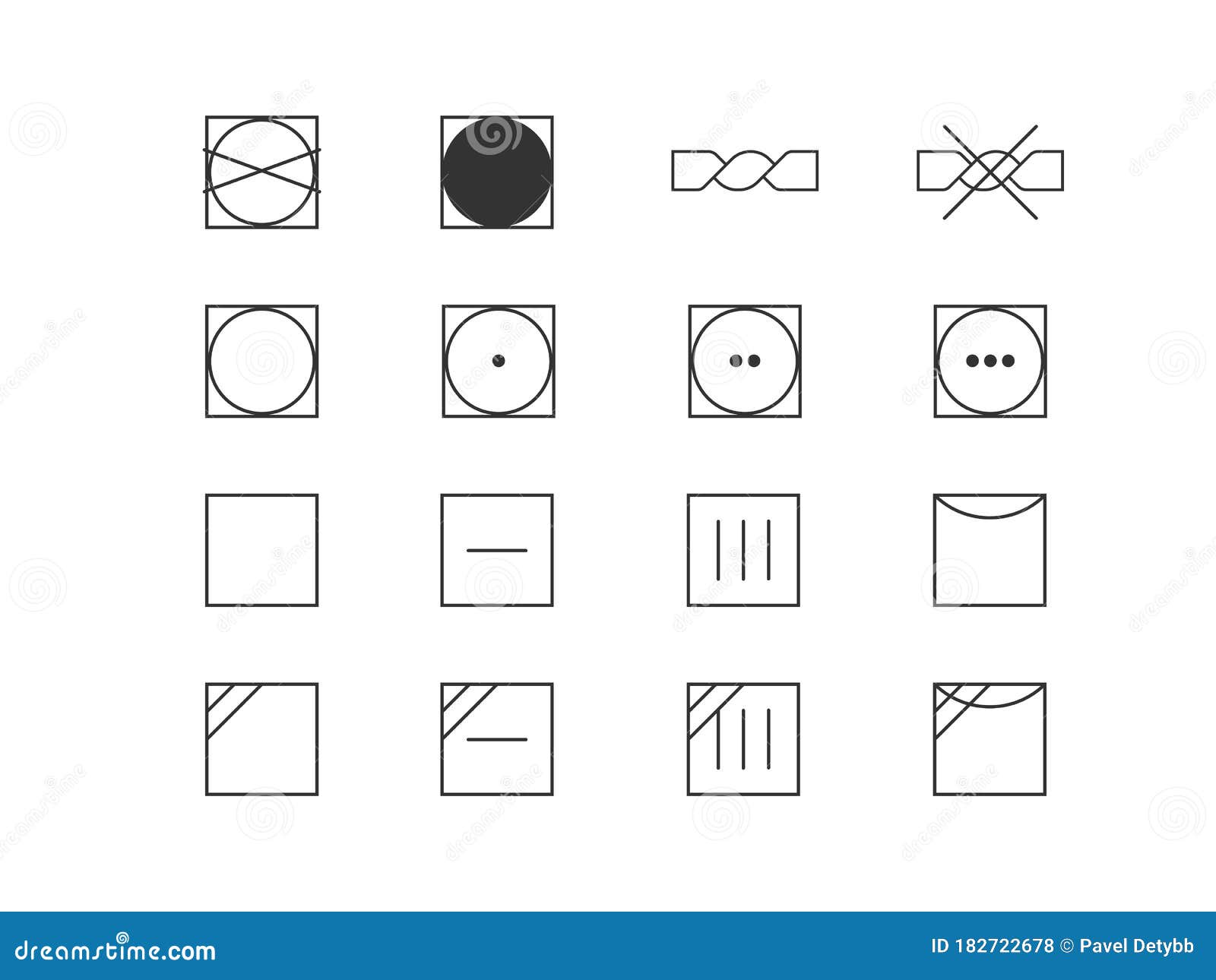 Laundry Symbols, Drying Symbols. Vector Illustration, Flat Design Stock ...