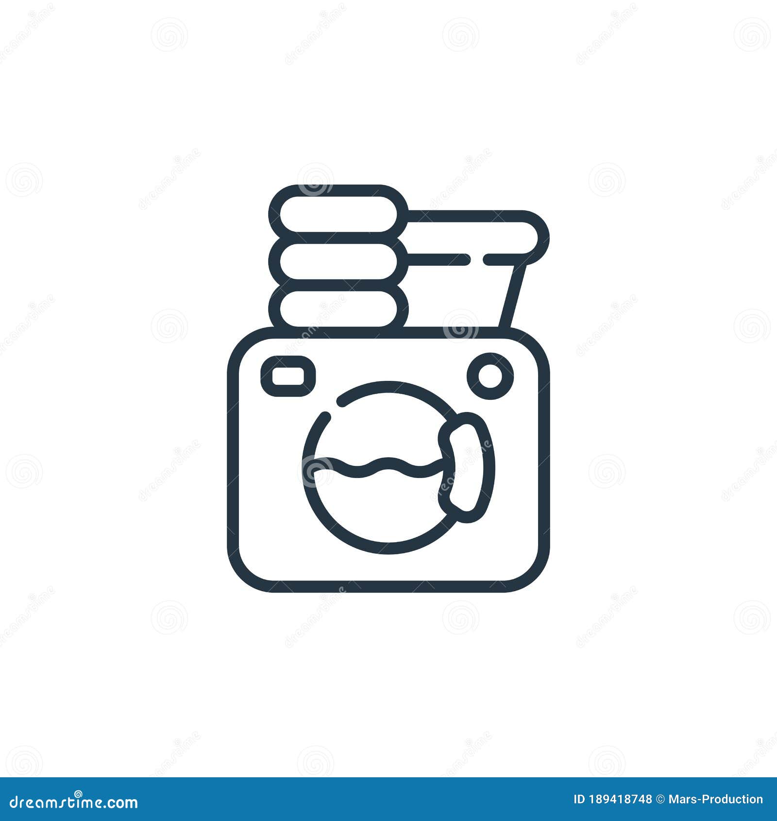 Laundry Vector Icon Isolated on White Background. Outline, Thin Line ...