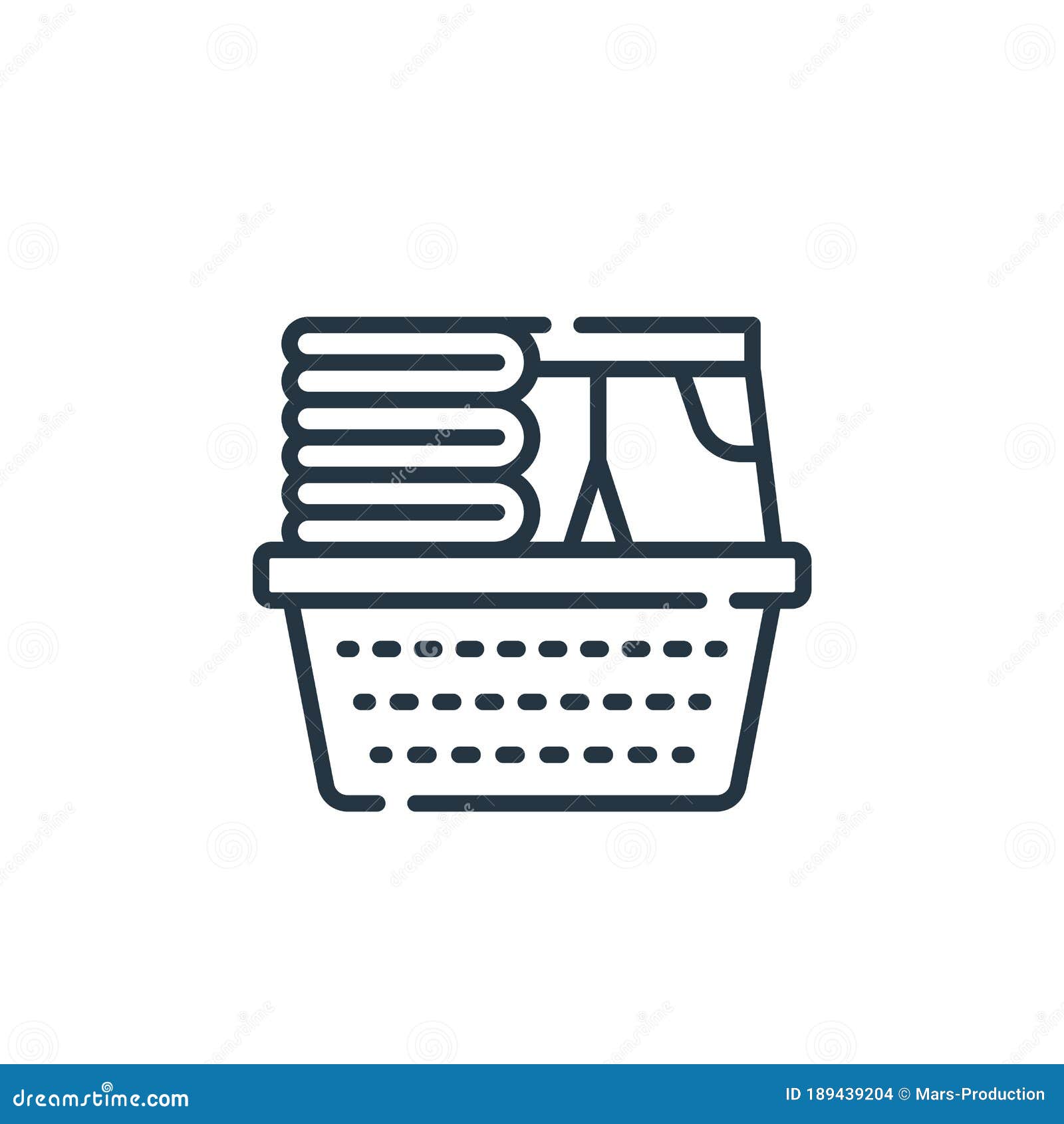 Laundry Vector Icon Isolated on White Background. Outline, Thin Line ...