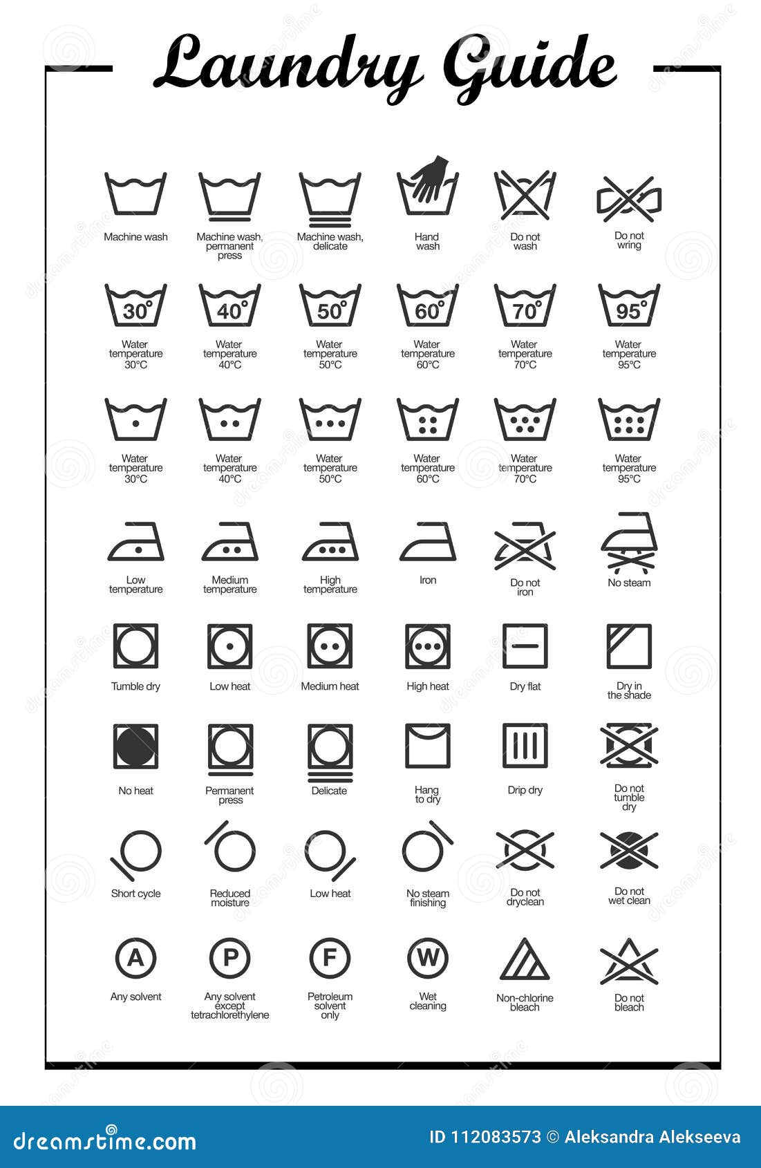 Laundry Vector Icons Set, Full Collection Stock Vector - Illustration ...