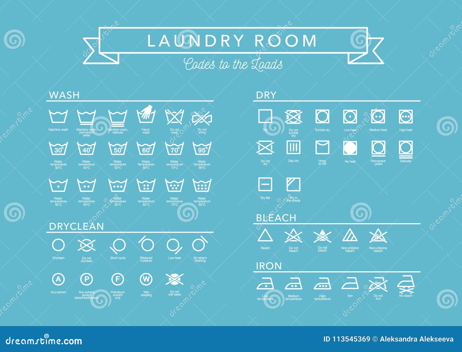 Laundry Vector Icons Set, Full Collection Stock Vector - Illustration ...