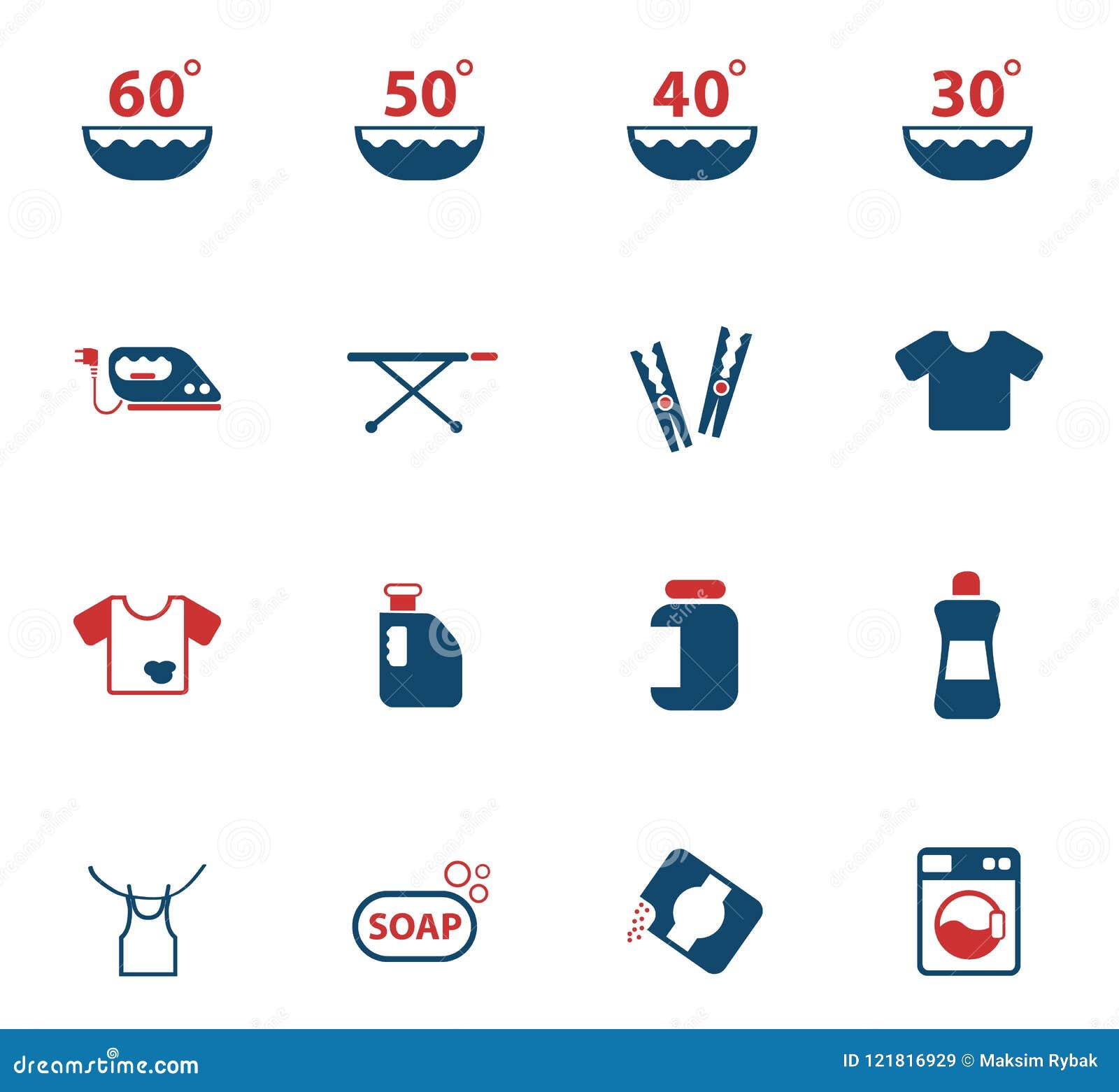 Laundry icon set stock vector. Illustration of shirt - 121816929