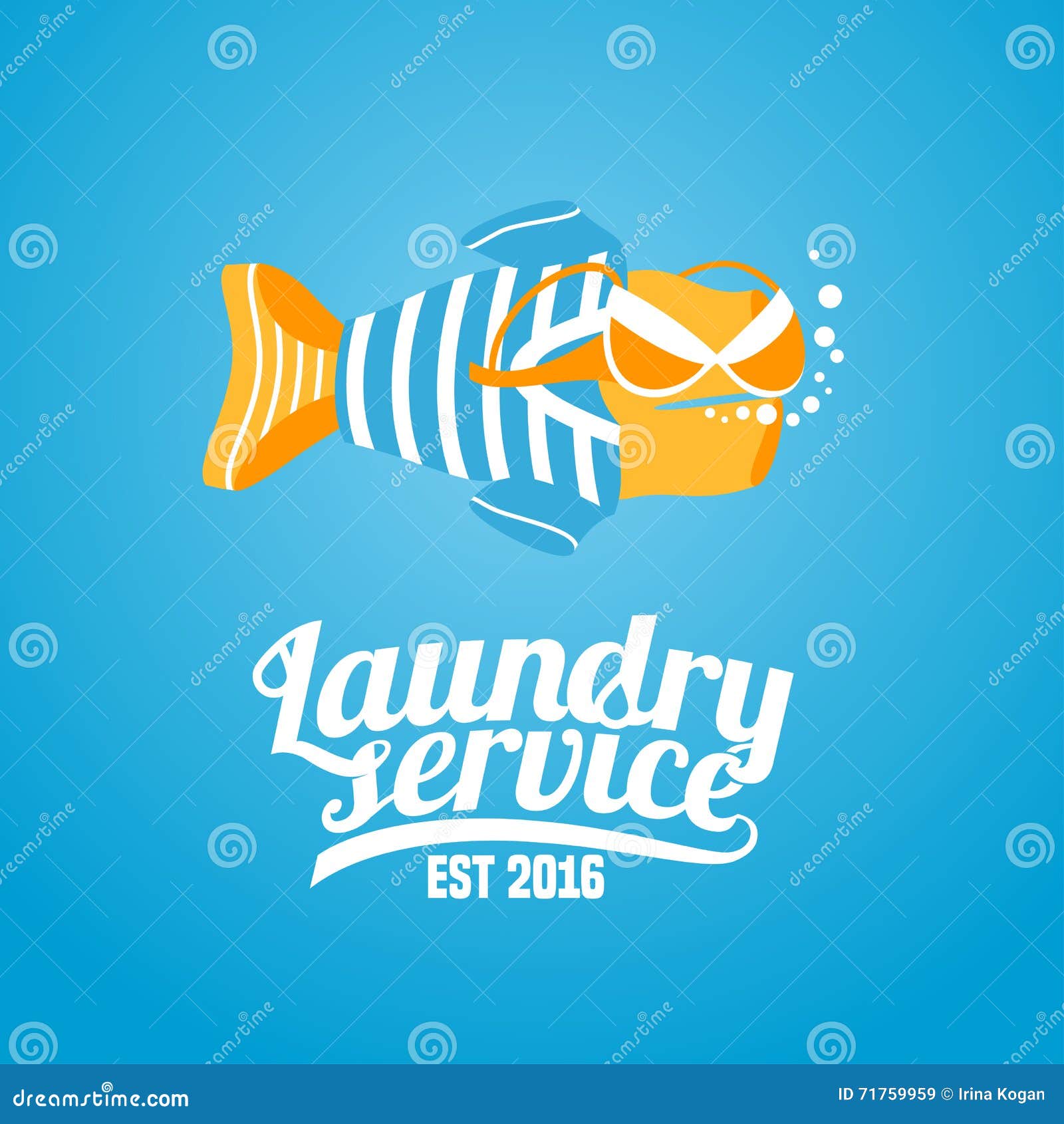 Laundry vector logo, label stock vector. Illustration of cloth - 71759959