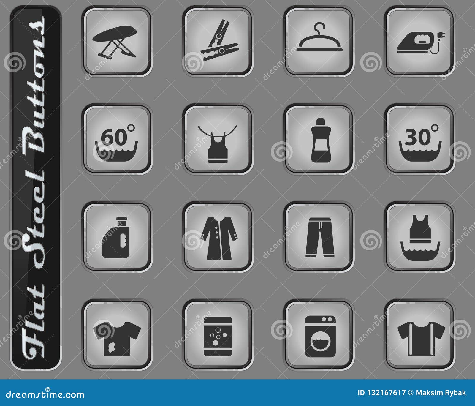 Laundry icon set stock vector. Illustration of vector - 132167617