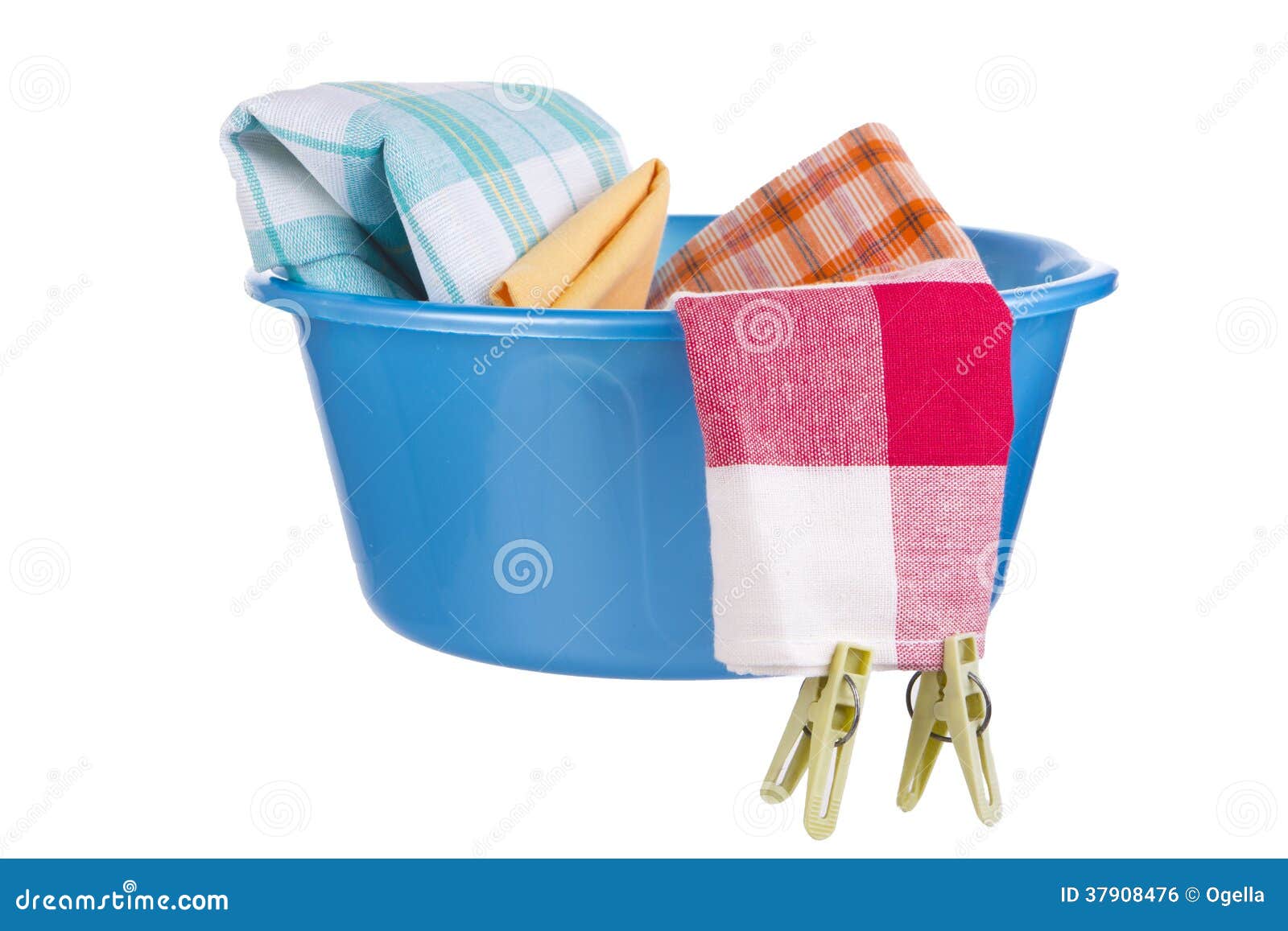 Laundry - Wash-basin with Clothes Stock Photo - Image of washing, white ...