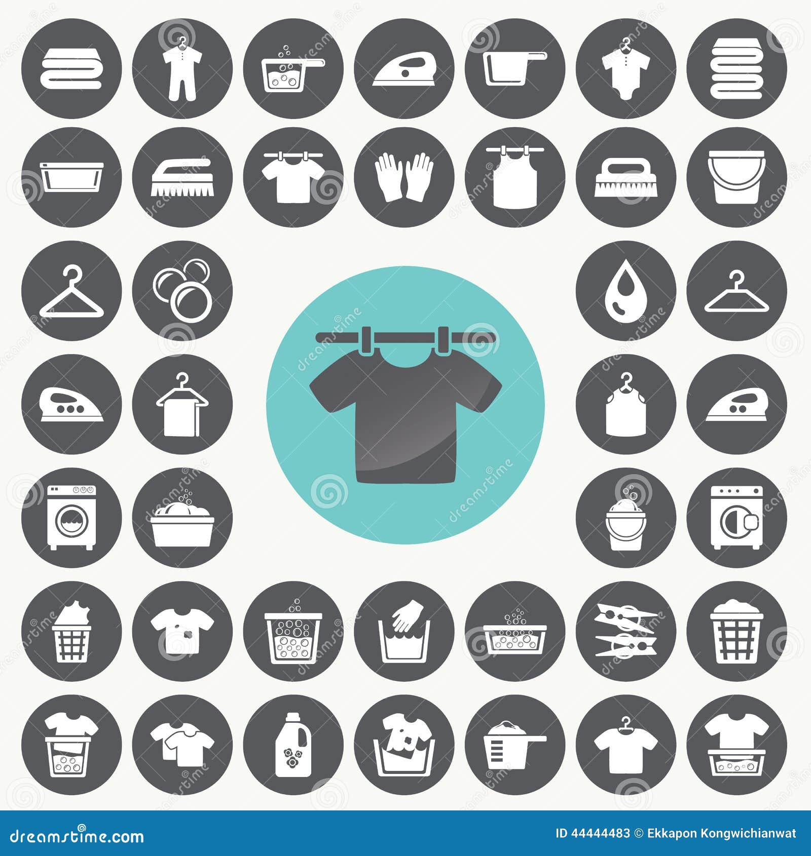Laundry and Washing Icons Set. Stock Vector - Illustration of dust ...
