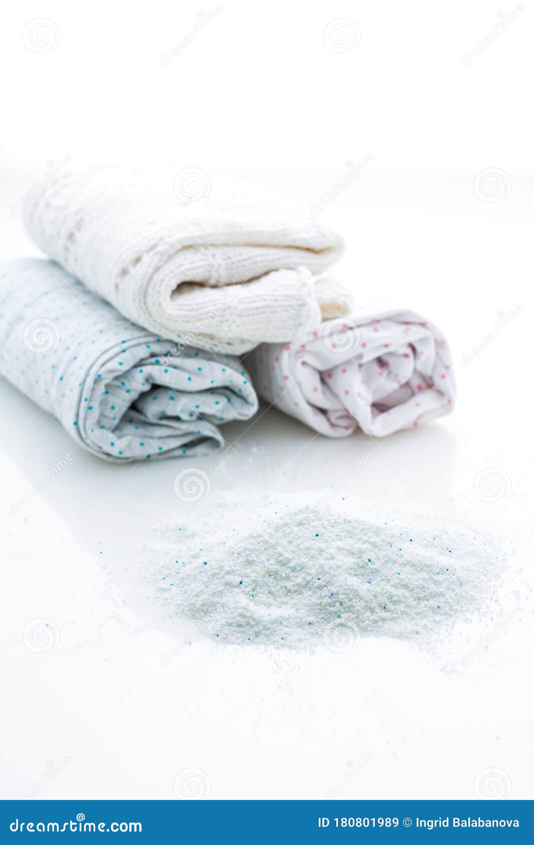 Laundry - Washing Powder with Clothes Isolated on White Stock Image ...