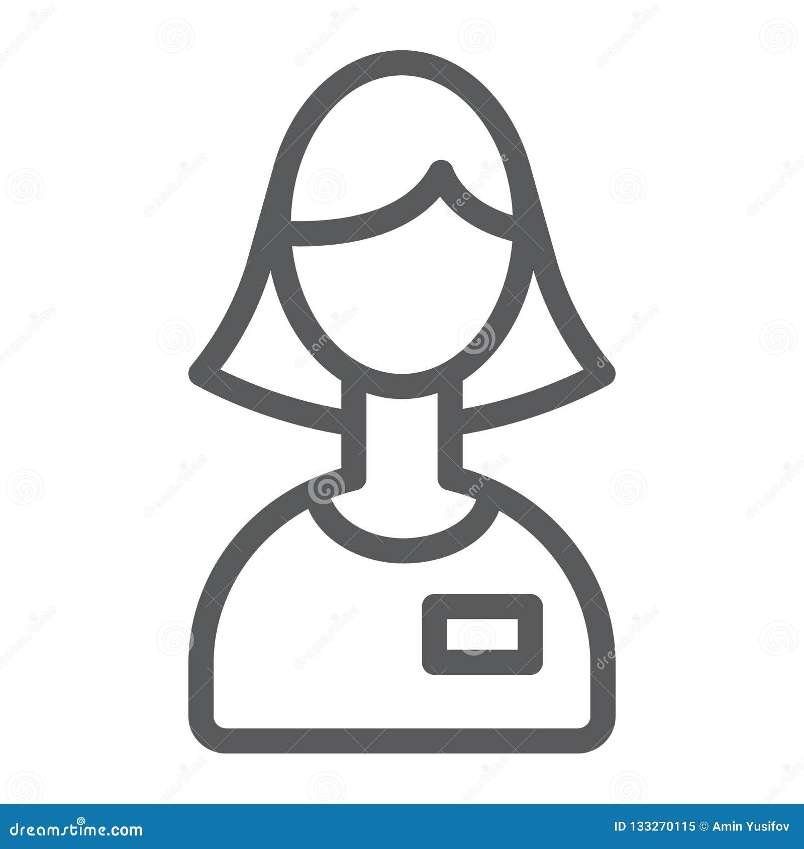 Laundry Worker Line Icon, Service and Profession, Girl Sign, Vector ...