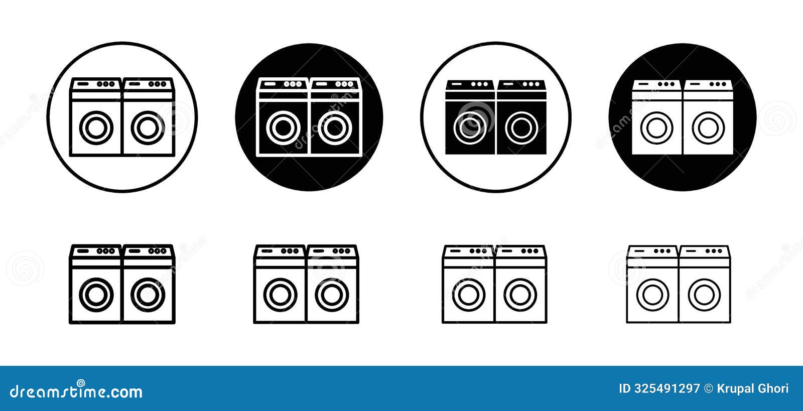Laundry Zone Vector Icon Set Collection. Laundry Zone Outline Flat Icon ...