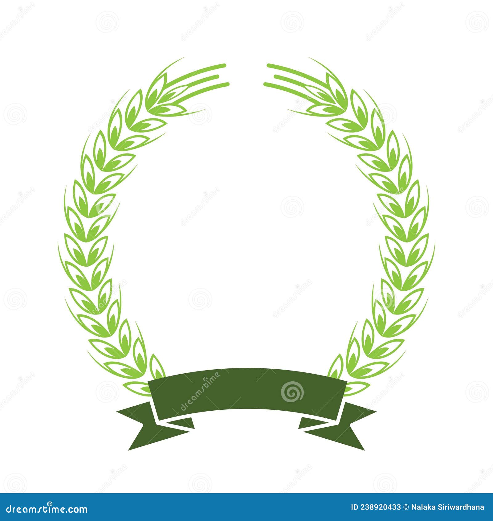 Laurel wreath with flag stock vector. Illustration of plant - 238920433