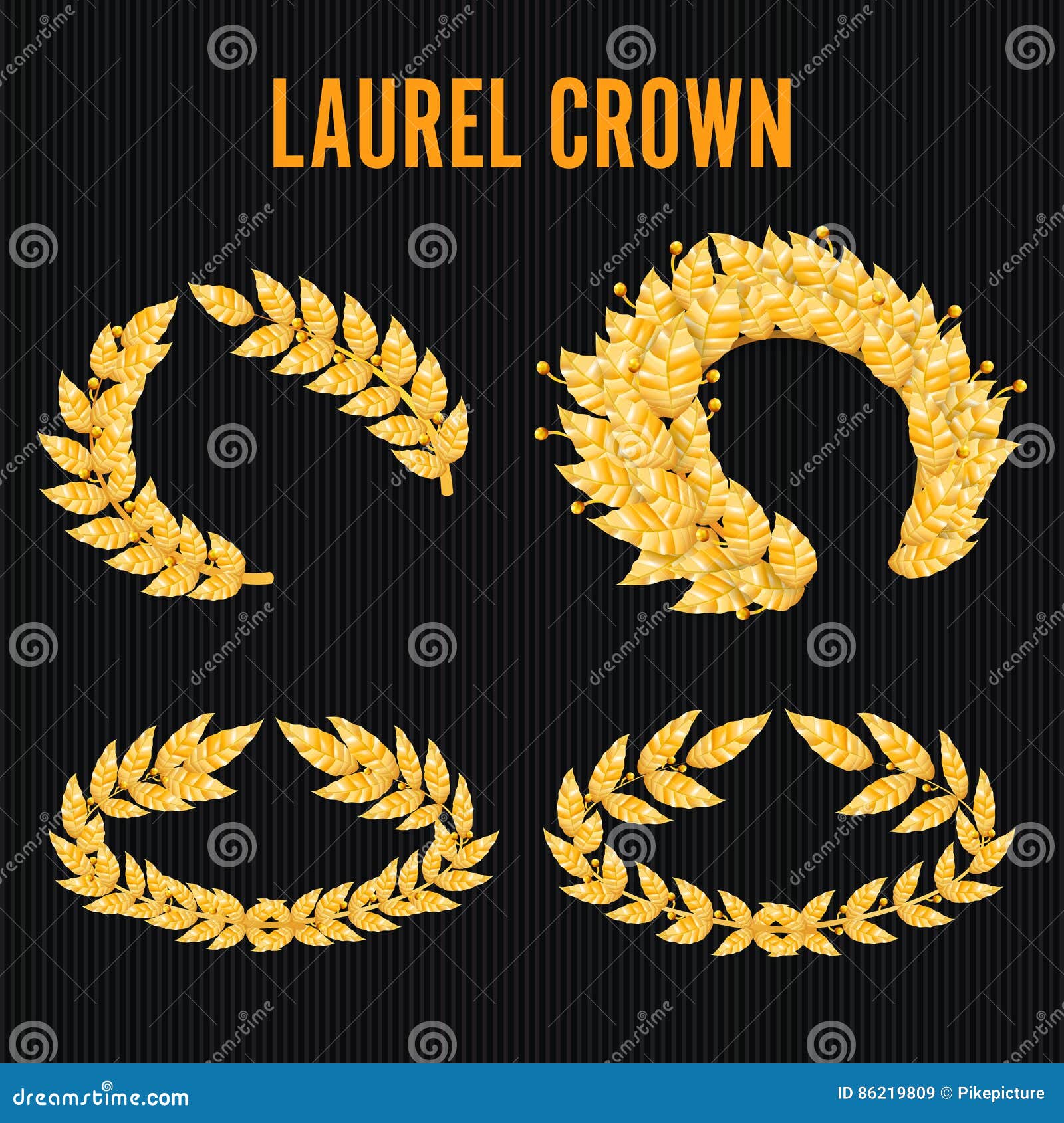 Laurel Crown Set Griekse Kroon Met Gouden Bladeren Vector Illustratie ... Laurel Crown Set Griekse Kroon Met Gouden Bladeren Vector Illustratie ...