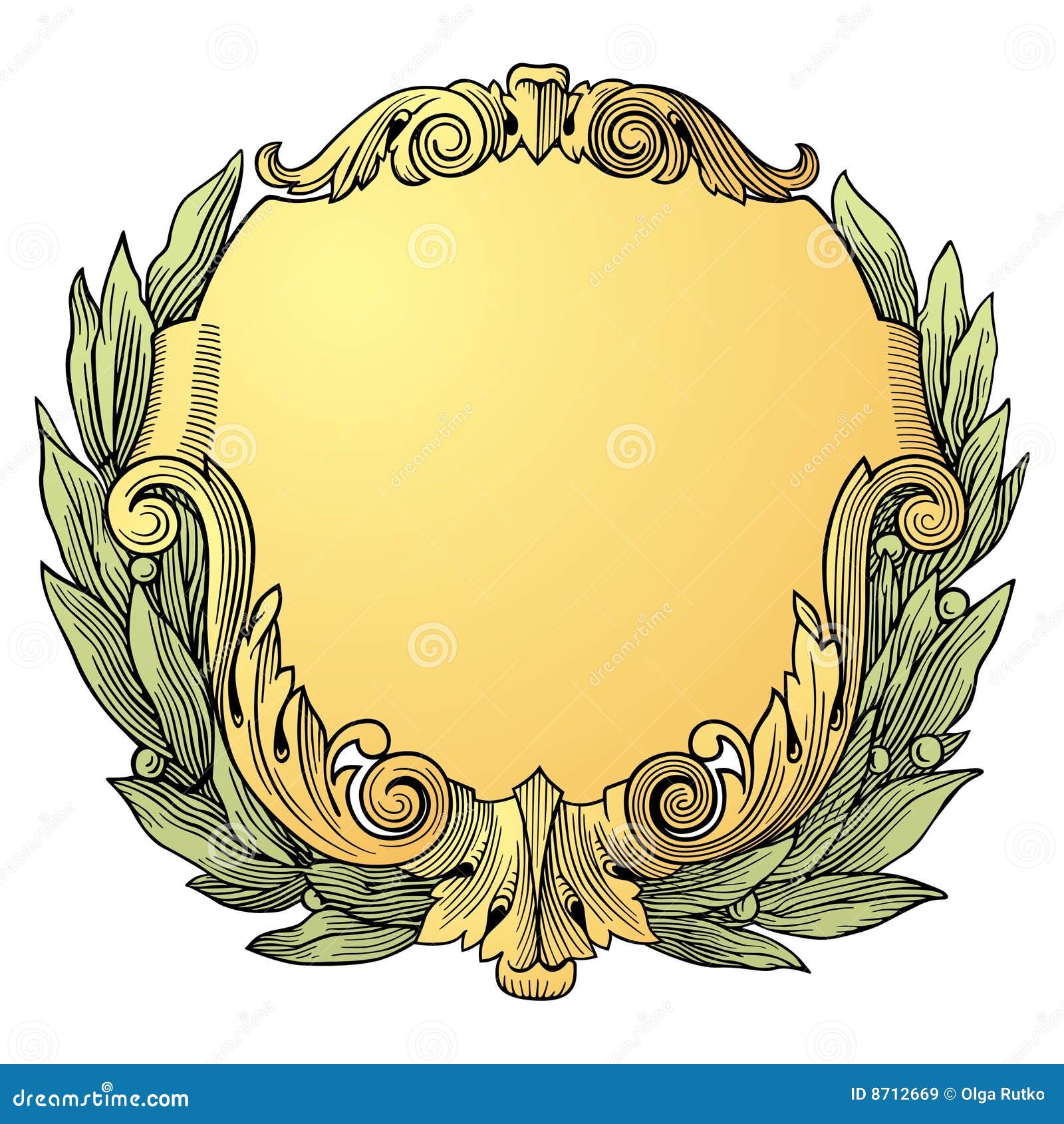 Laurel frame vector stock vector. Illustration of floral - 8712669