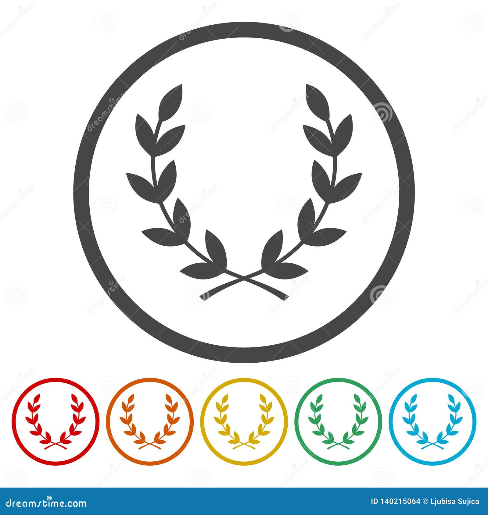 Laurel Icons set stock vector. Illustration of icon - 140215064