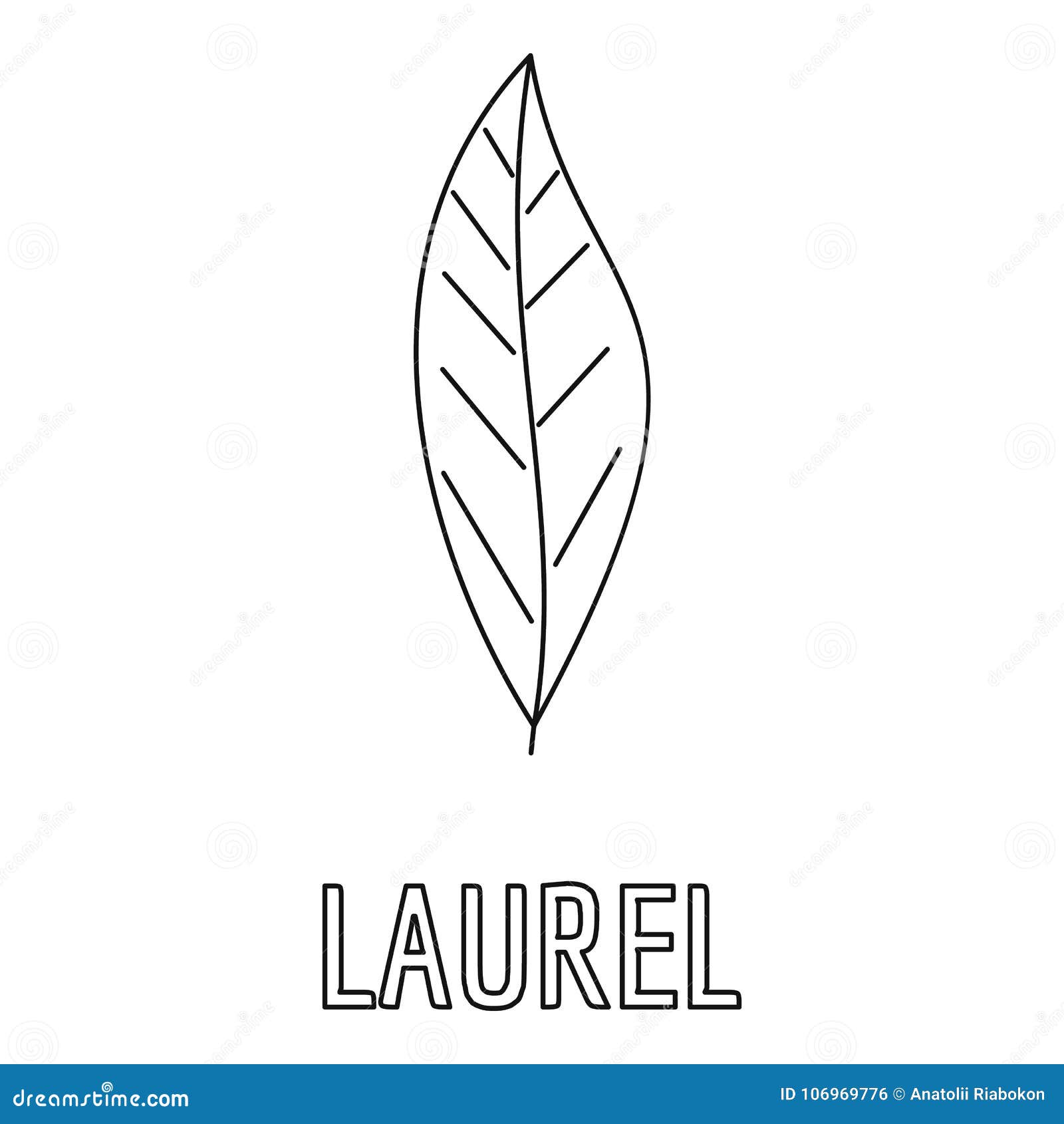 Laurel Leaf Icon, Outline Style. Stock Vector - Illustration of season ...