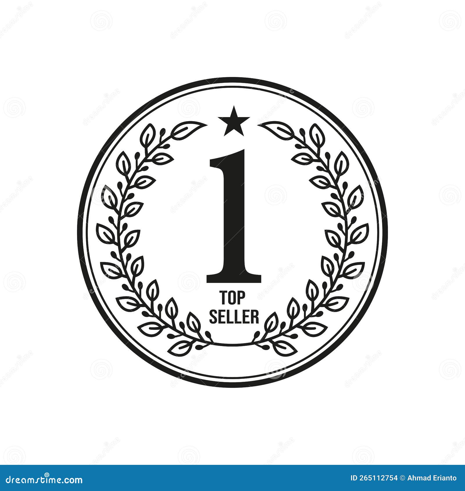 Laurel Leaf Voor Beste Nummer 1 Verkoper Logo Ontwerp Vector Label ...