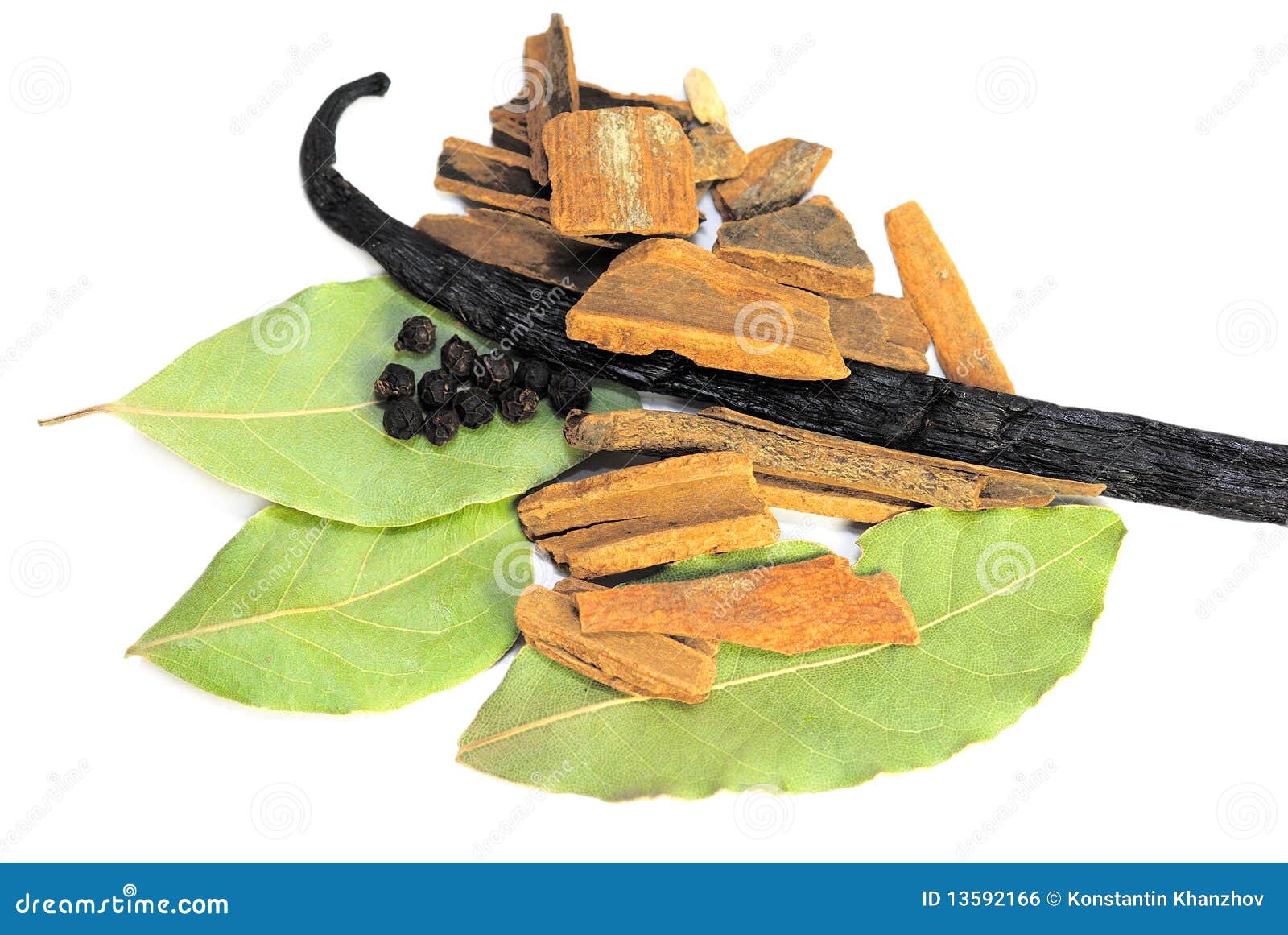 Laurel Leaves with Spices Isolated Stock Photo - Image of fragrances ...