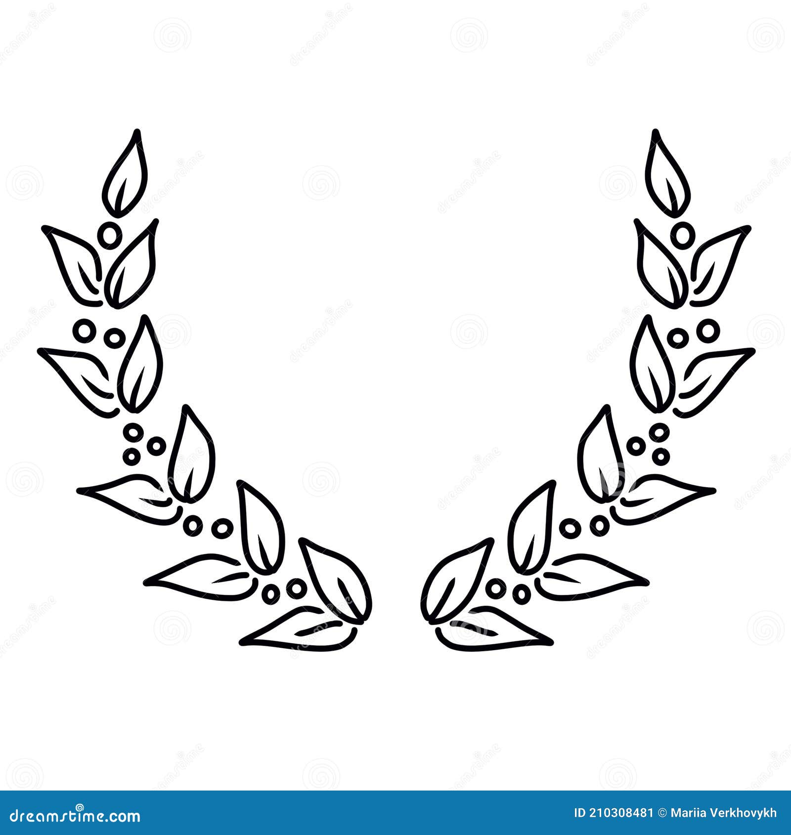 Laurel Pintado De Color Blanco Y Negro Stock de ilustración ...