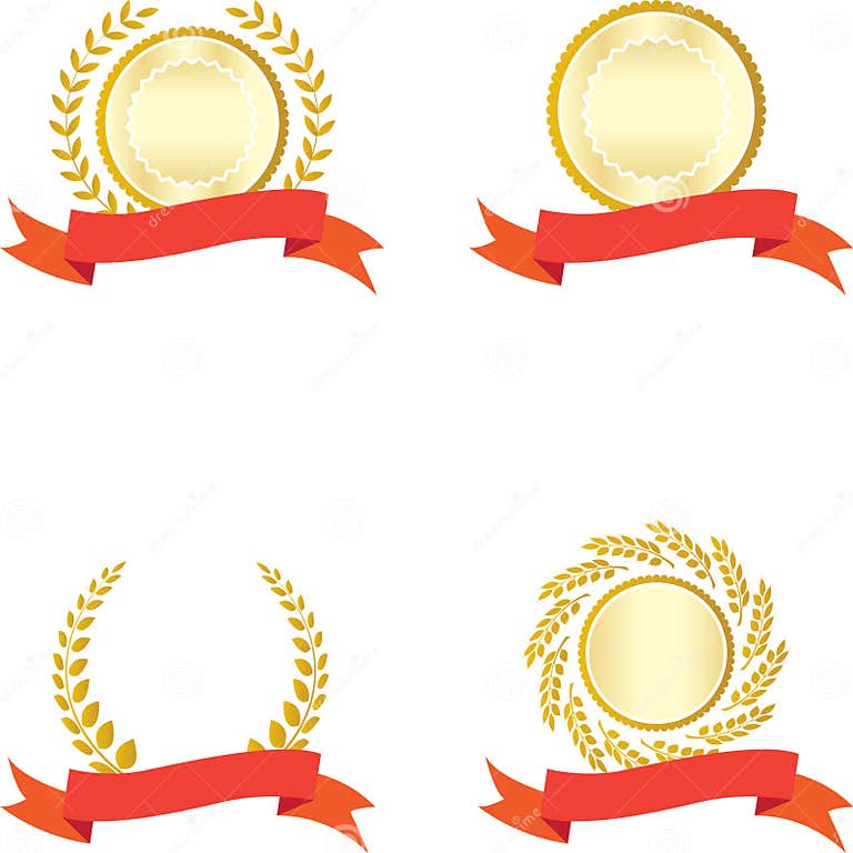 Laurel with ribbon stock vector. Illustration of circular - 42585390