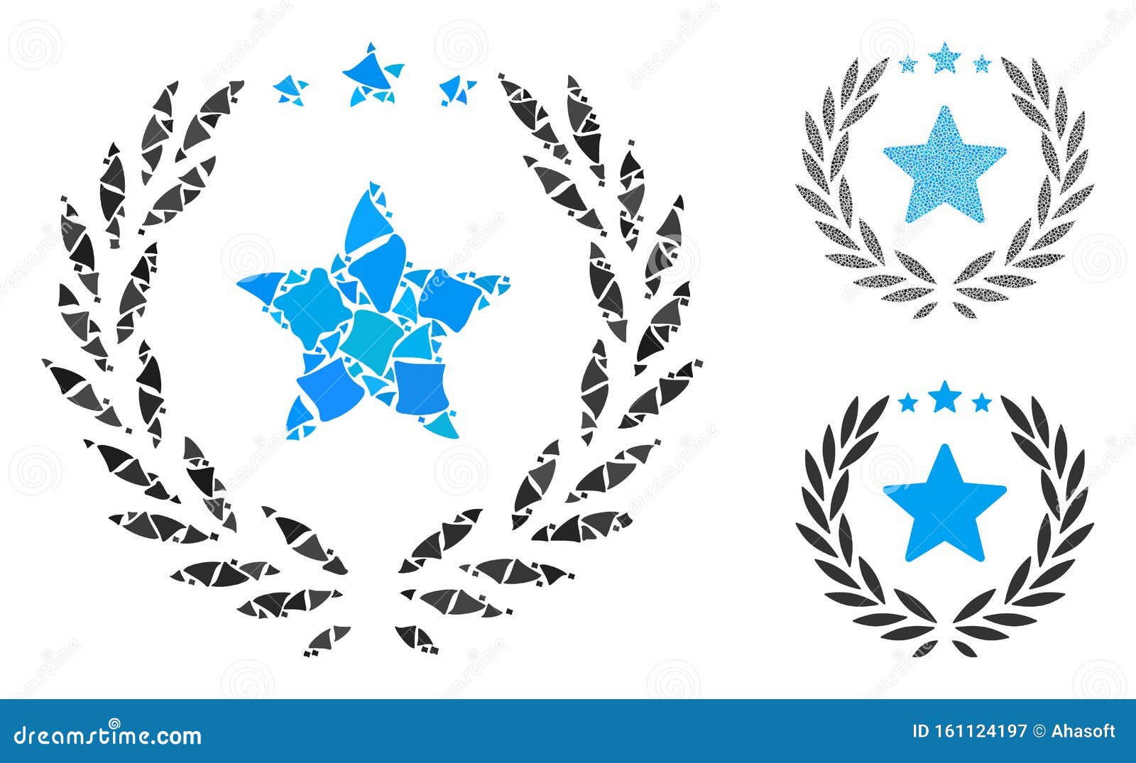 Laurel Star Emblem Mosaic Icon of Trembly Items Stock Vector ...