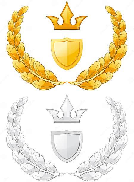 Laurel wreath stock vector. Illustration of honour, silver - 19209199