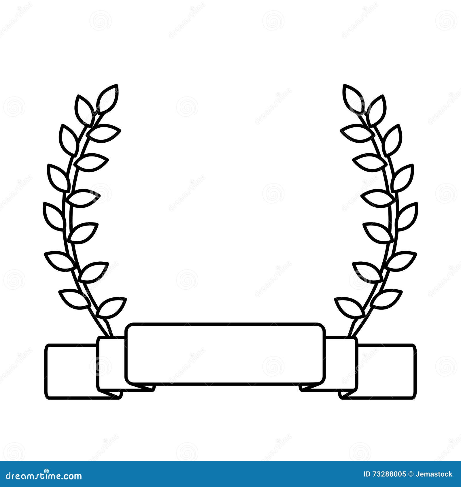 Laurel wreath and banner stock illustration. Illustration of isolated ...