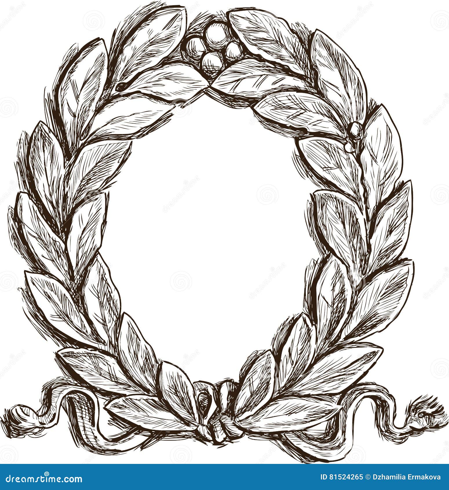 Laurel wreath carved stock vector. Illustration of laurel - 81524265
