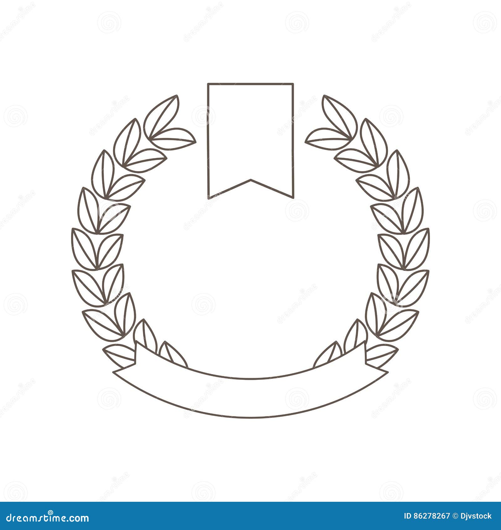 Laurel Wreath Decorative Banner Stock Illustration - Illustration of ...