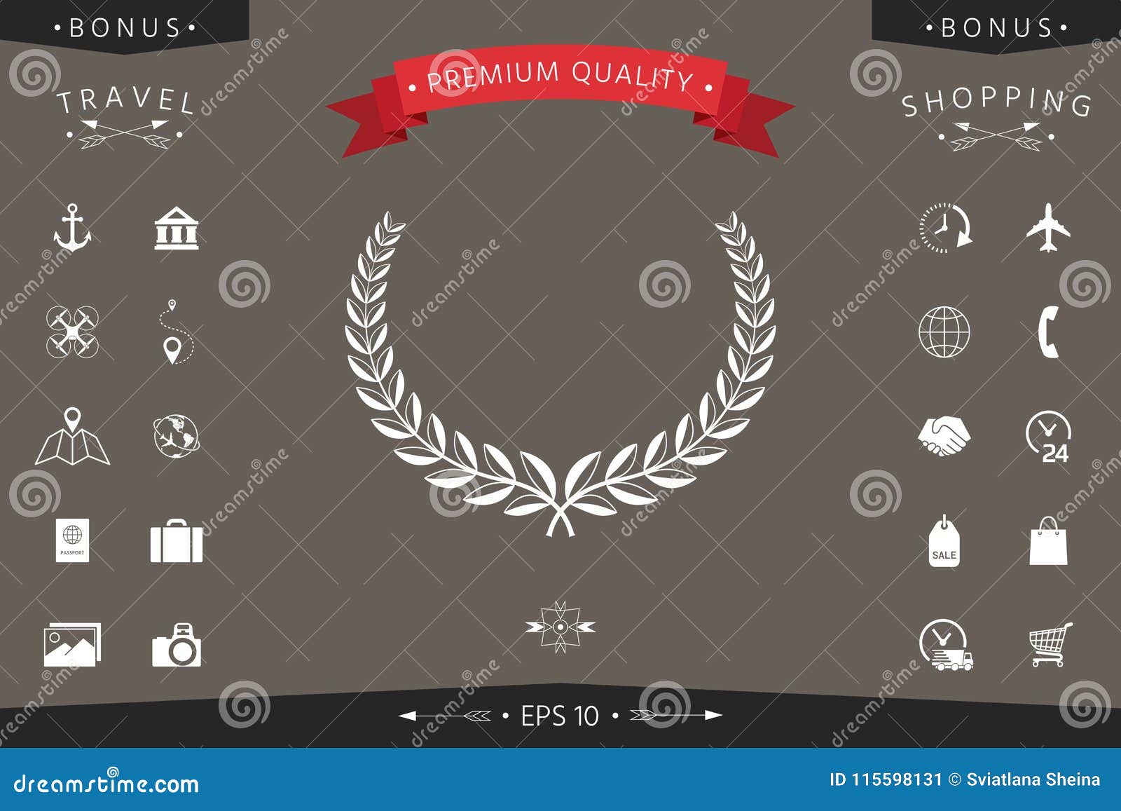 Laurel Wreath. Element for Yor Design Stock Vector - Illustration of ...