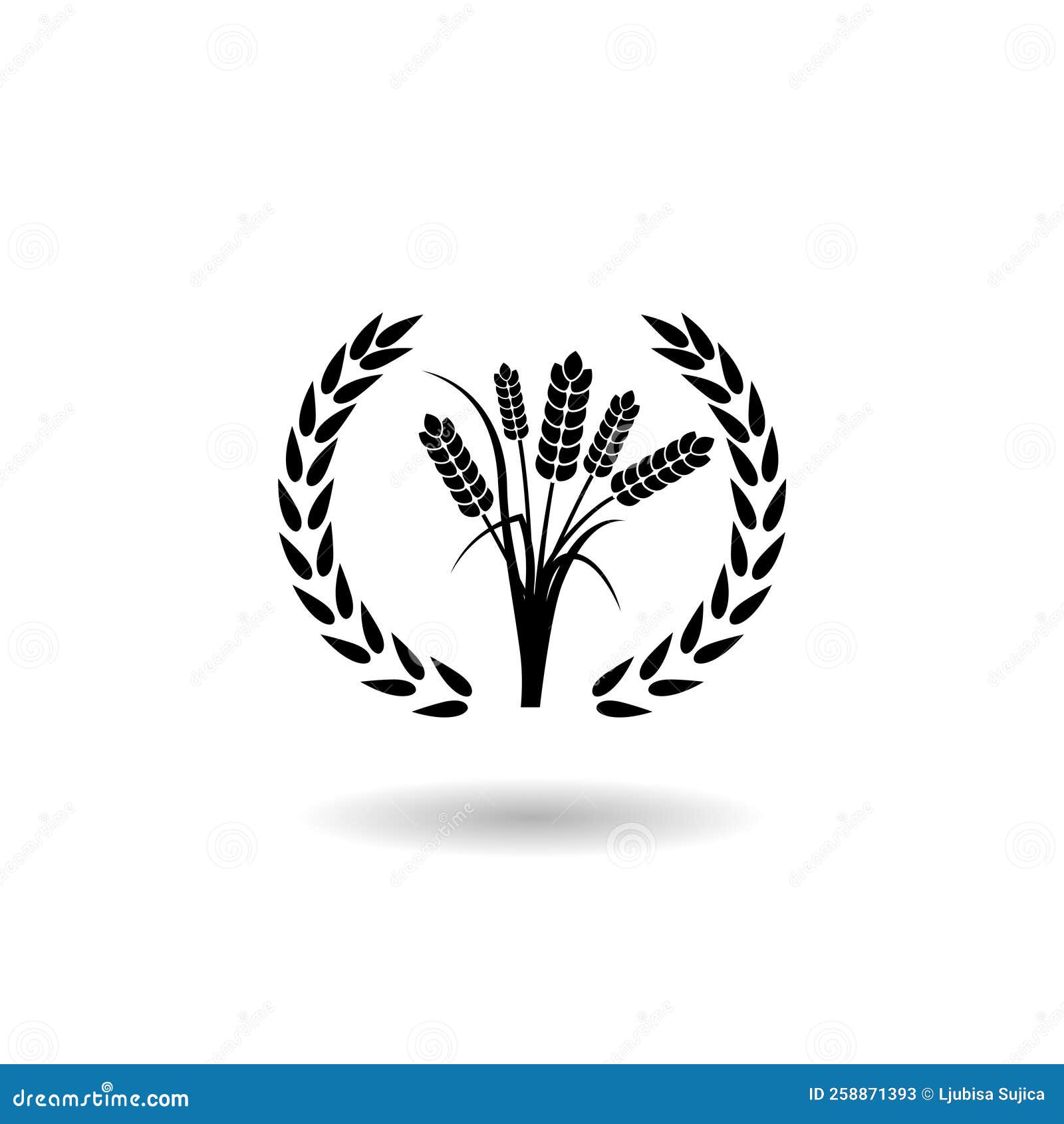 Laurel Wreath Logo Icon with Shadow Stock Vector - Illustration of logo ...