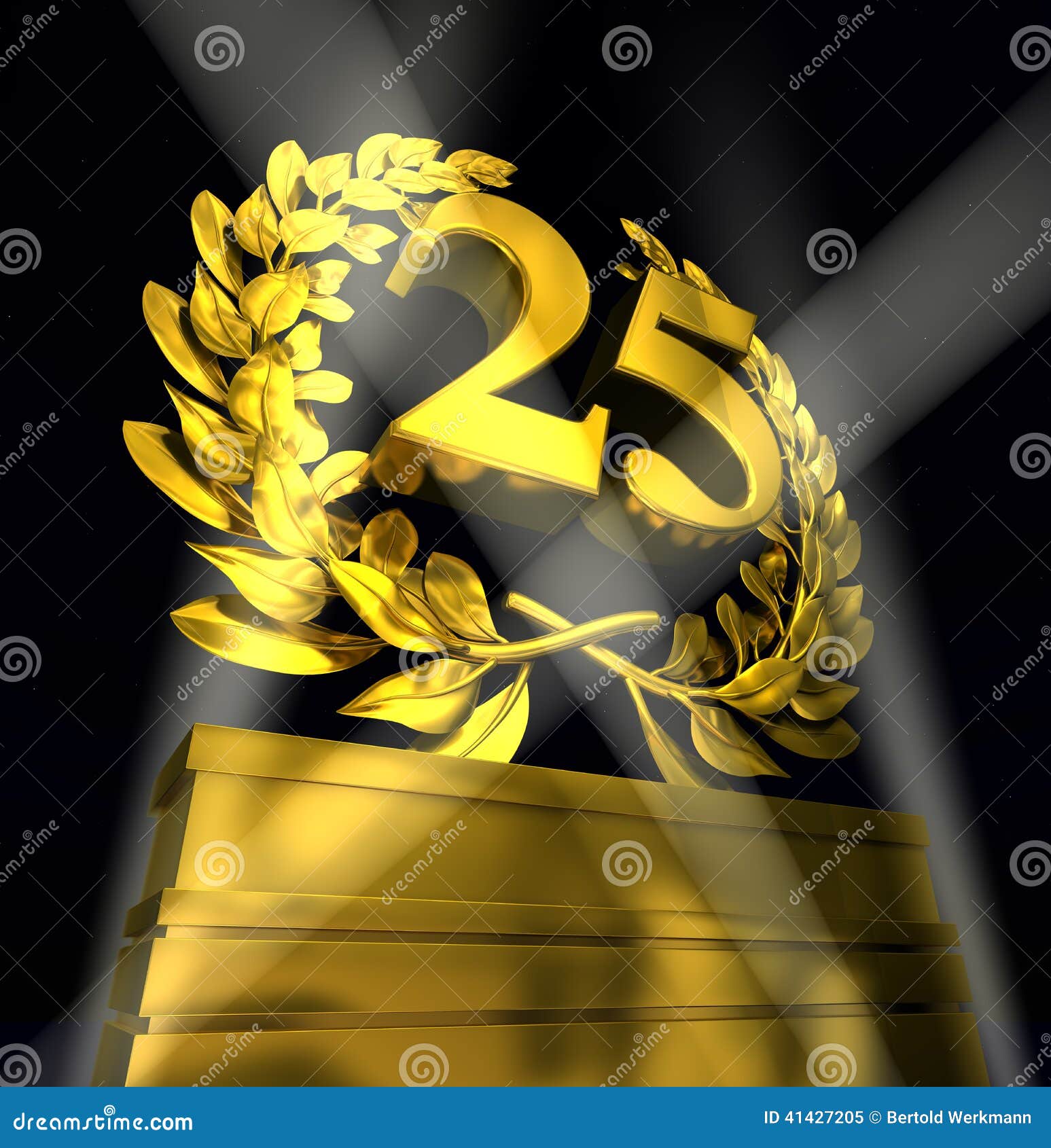 Laurel Wreath with Number 25 Stock Illustration - Illustration of ...